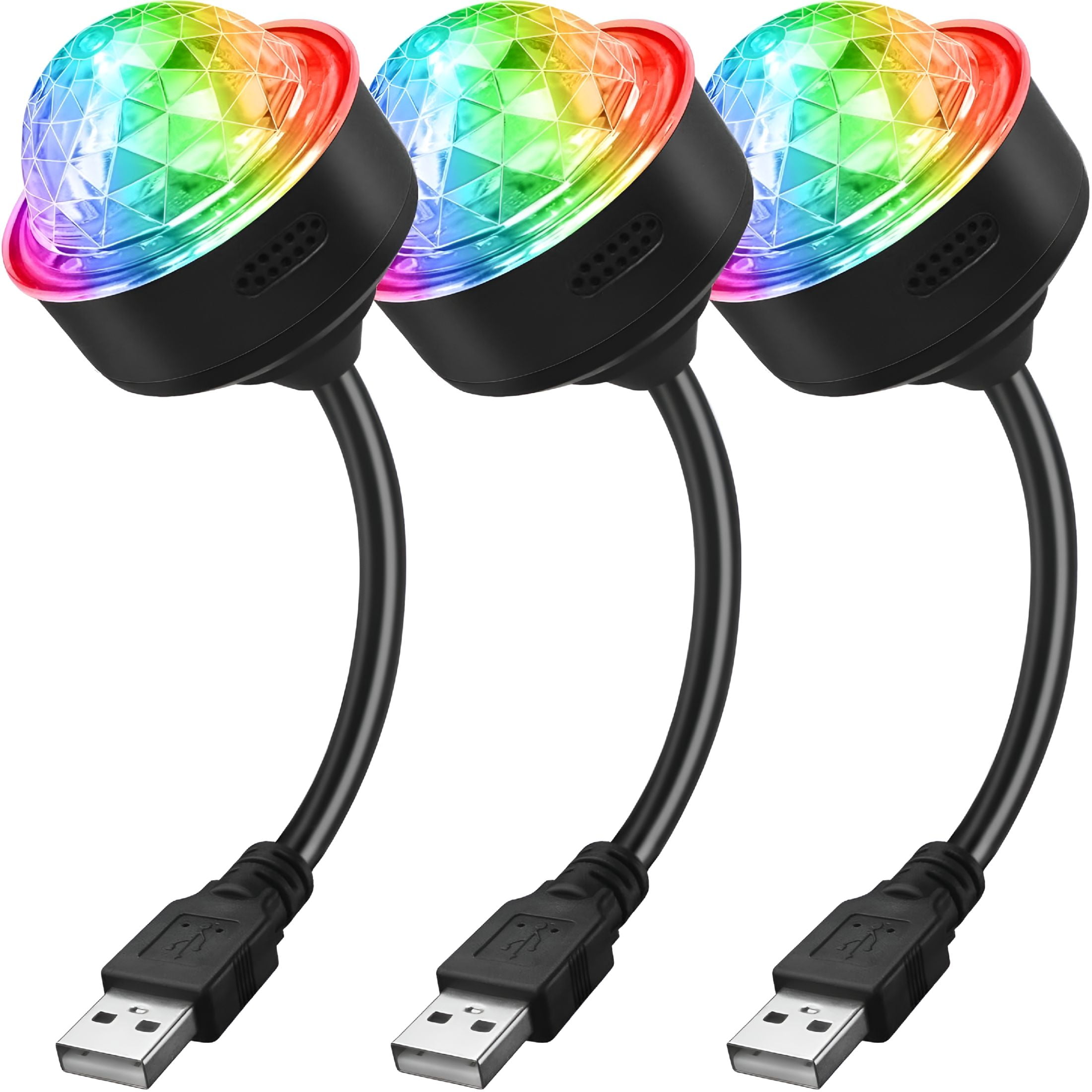 HIBIBUD Mini Disco Ball Light with Flexible Usb Extender,Sound ...