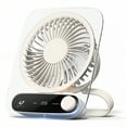 HIBIBUD Portable Fan,Swing Loop Breeze Usb Fan,Hidden Light Band Small ...