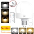 HIBIBUD Rechargeable Battery Operated Light Bulbs W/Remote Wireless E26 ...