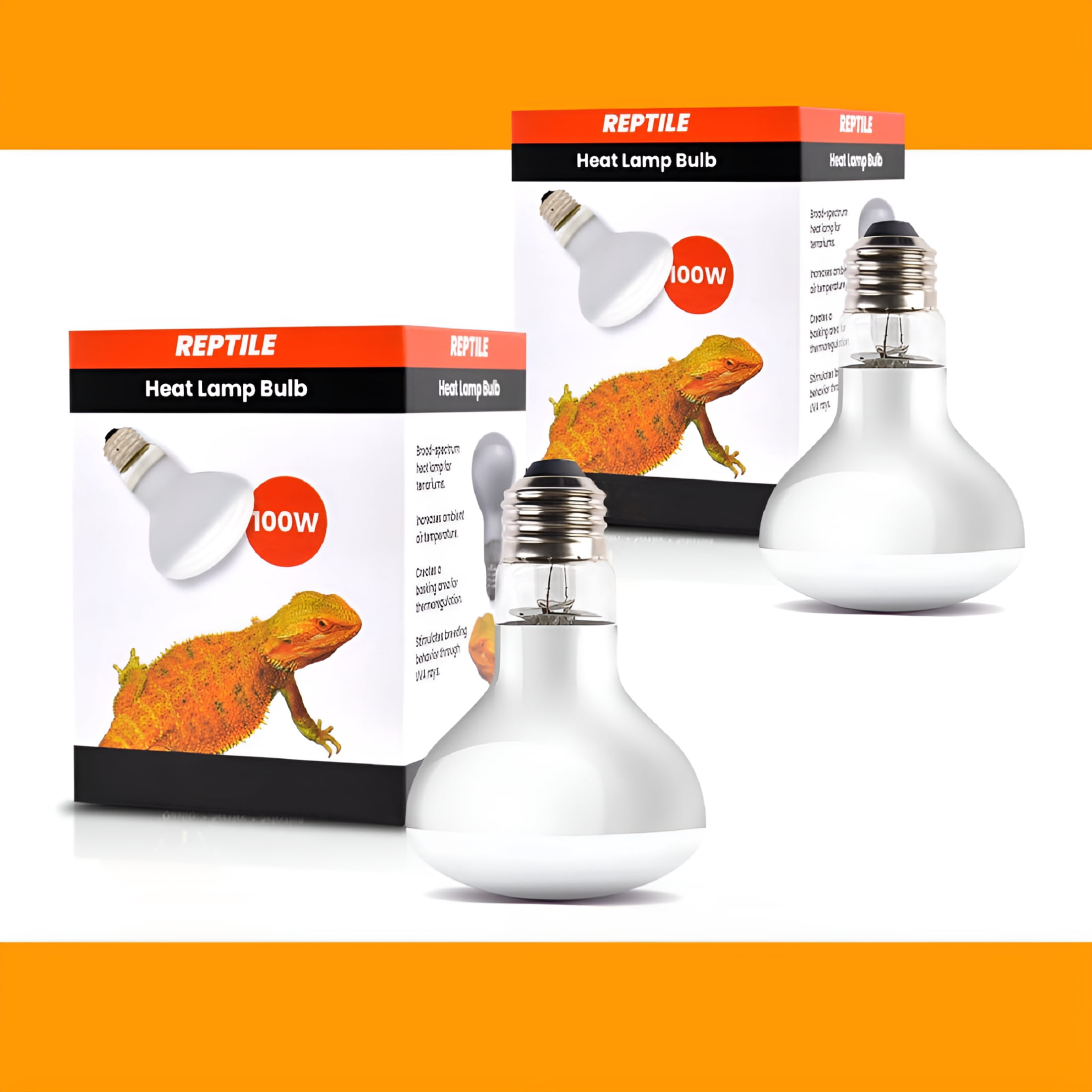 HIBIBUD Reptile Heat Lamp Bulb 100 Watt Heat Lamp for Reptiles ...
