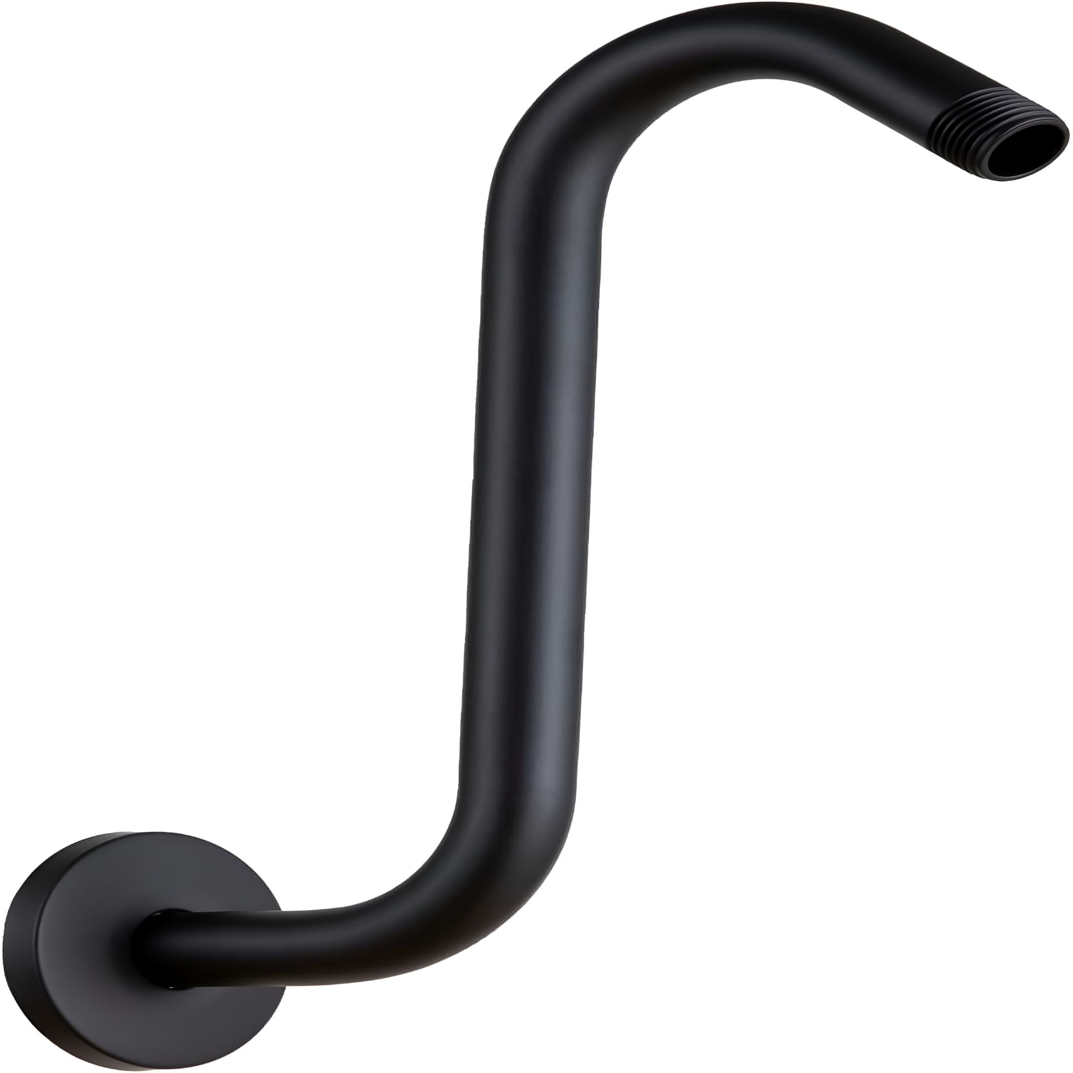 HIBIBUD Shower Head Extension Arm 10 Inch, Matte Black S Shaped Shower ...