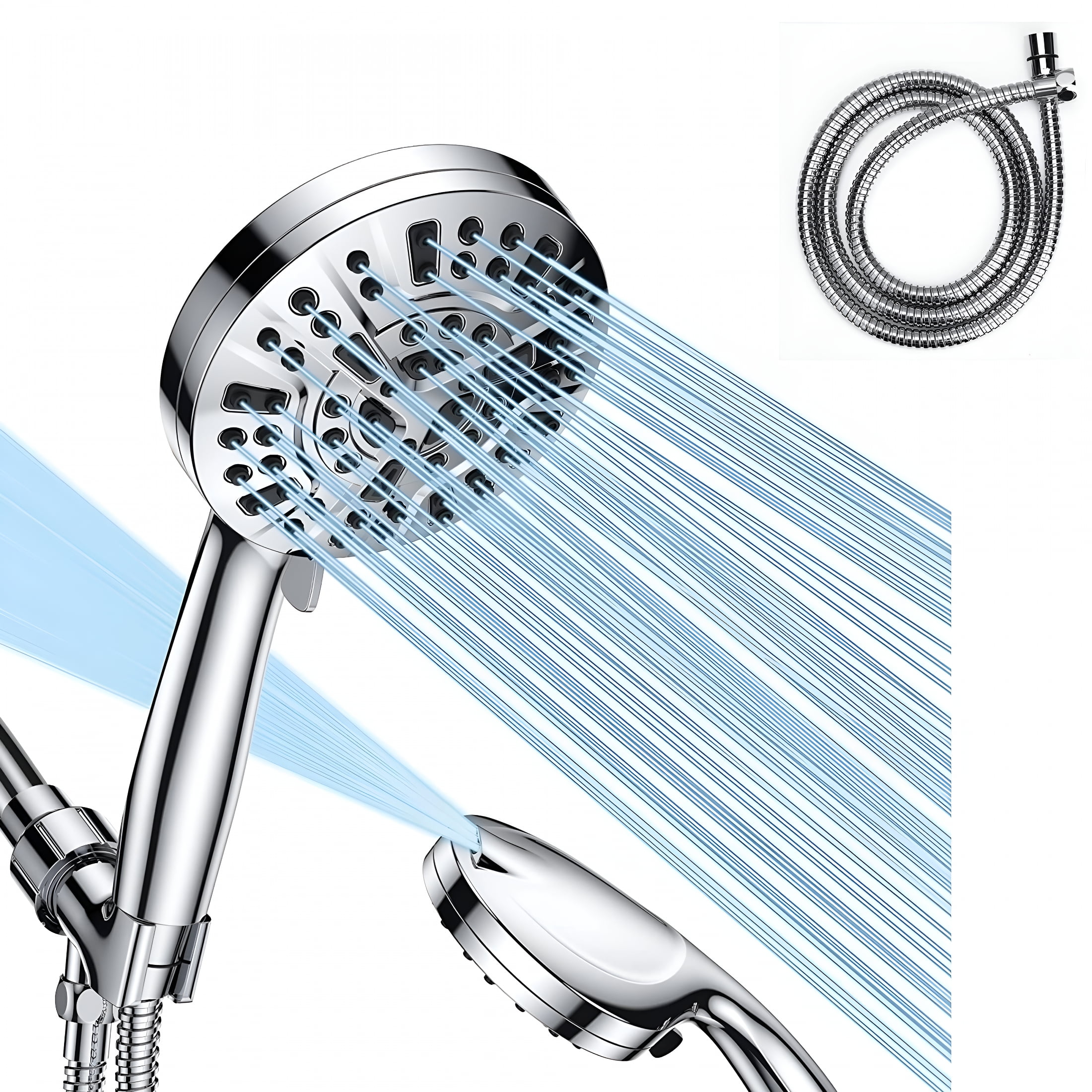 HIBIBUD Shower Heads with Hose High Pressure Handheld Showerhead with 6 ...