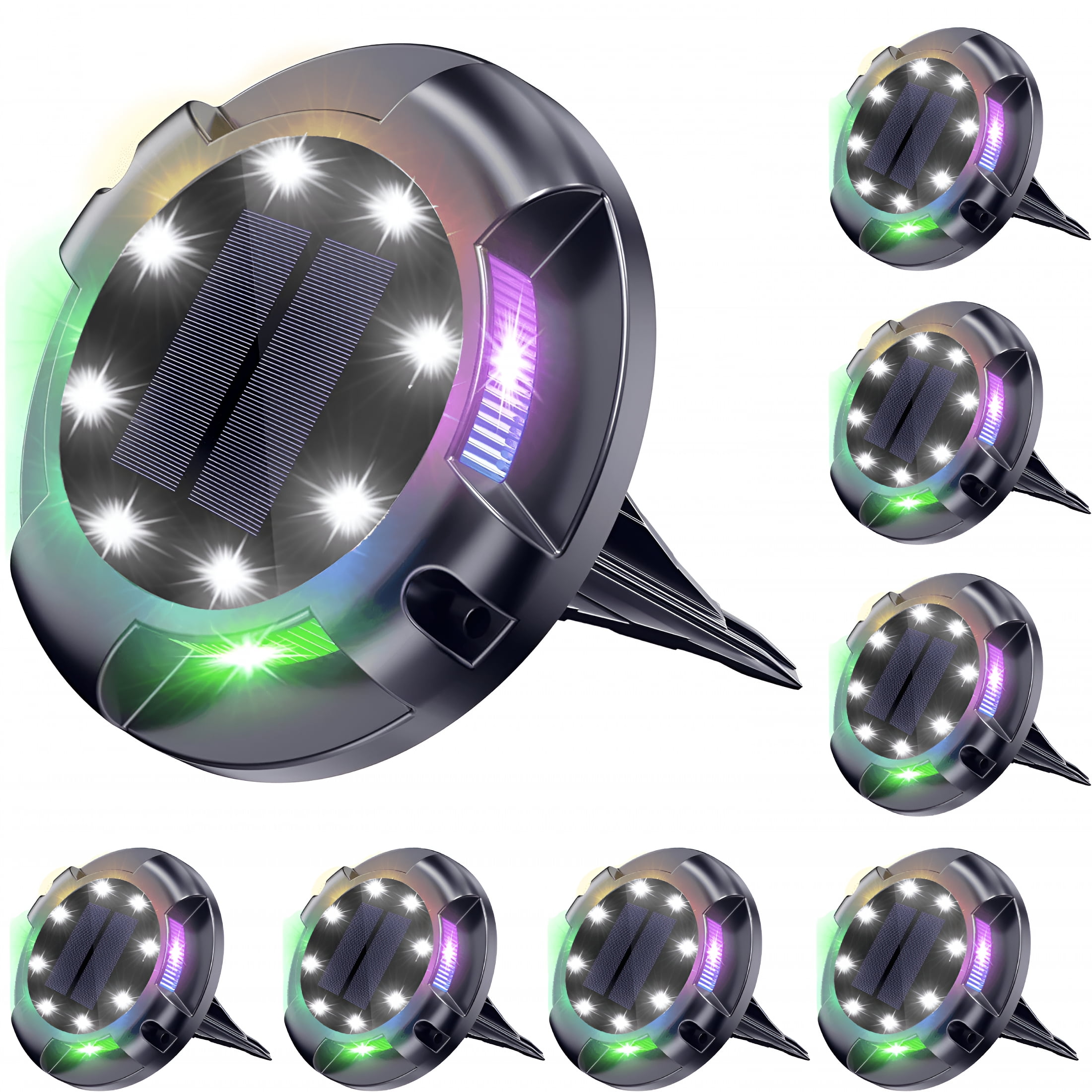 HIBIBUD Solar Ground Lights,12 LED Solar Garden Lights Waterproof,Super ...