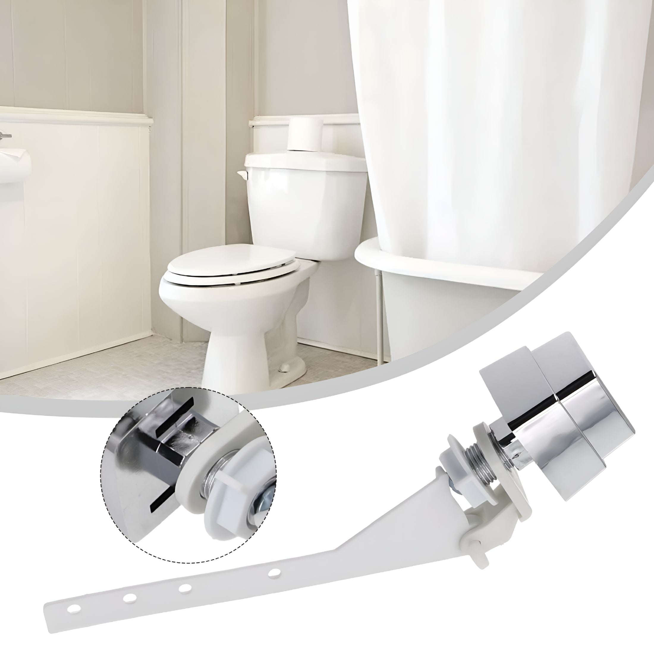 HIBIBUD Toilet Flush Lever Handle Push Button Toilet Tank Handle ...