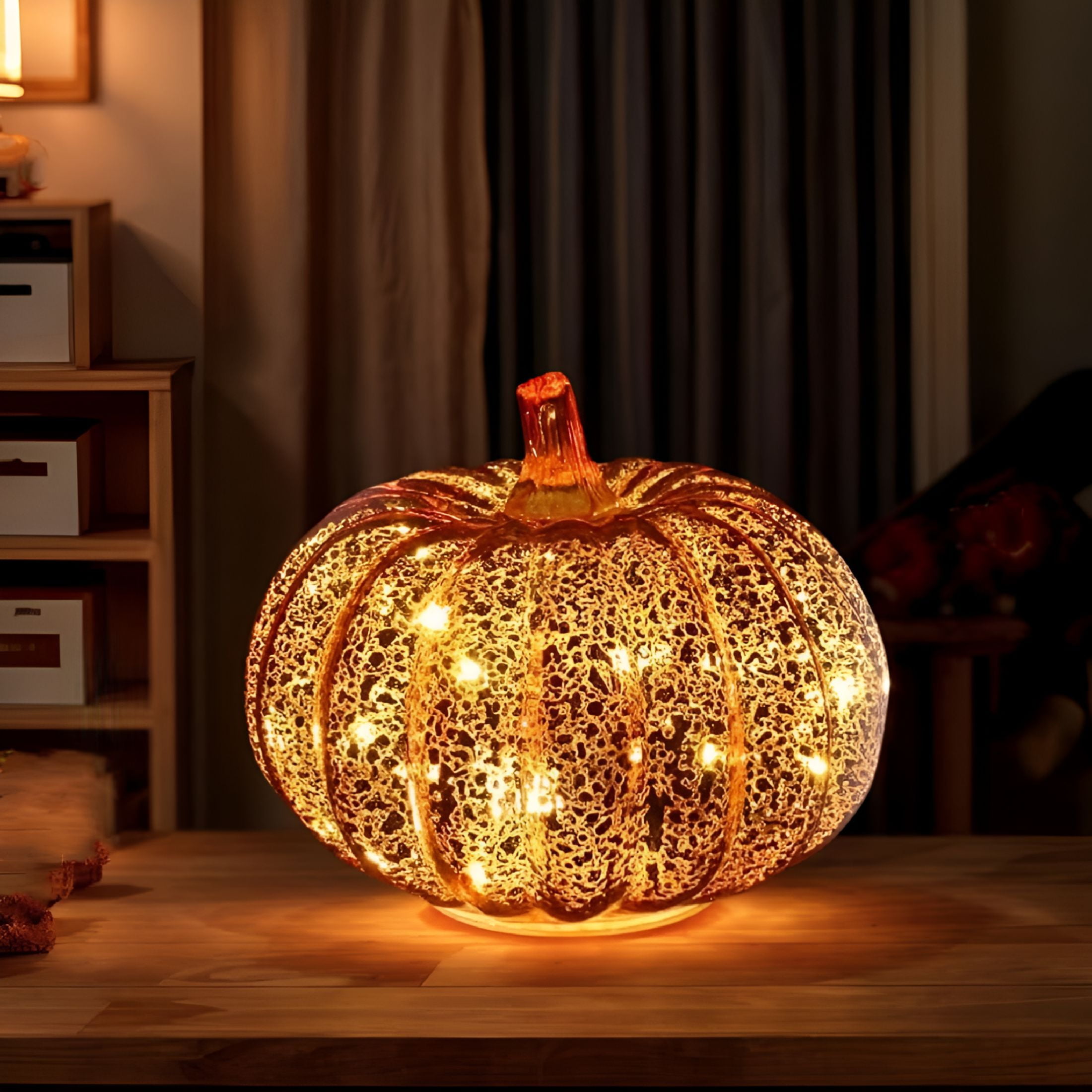 HIBIBUD Twinkle Light Pumpkins,Timer Lighted Up Sparkling Starry Night ...