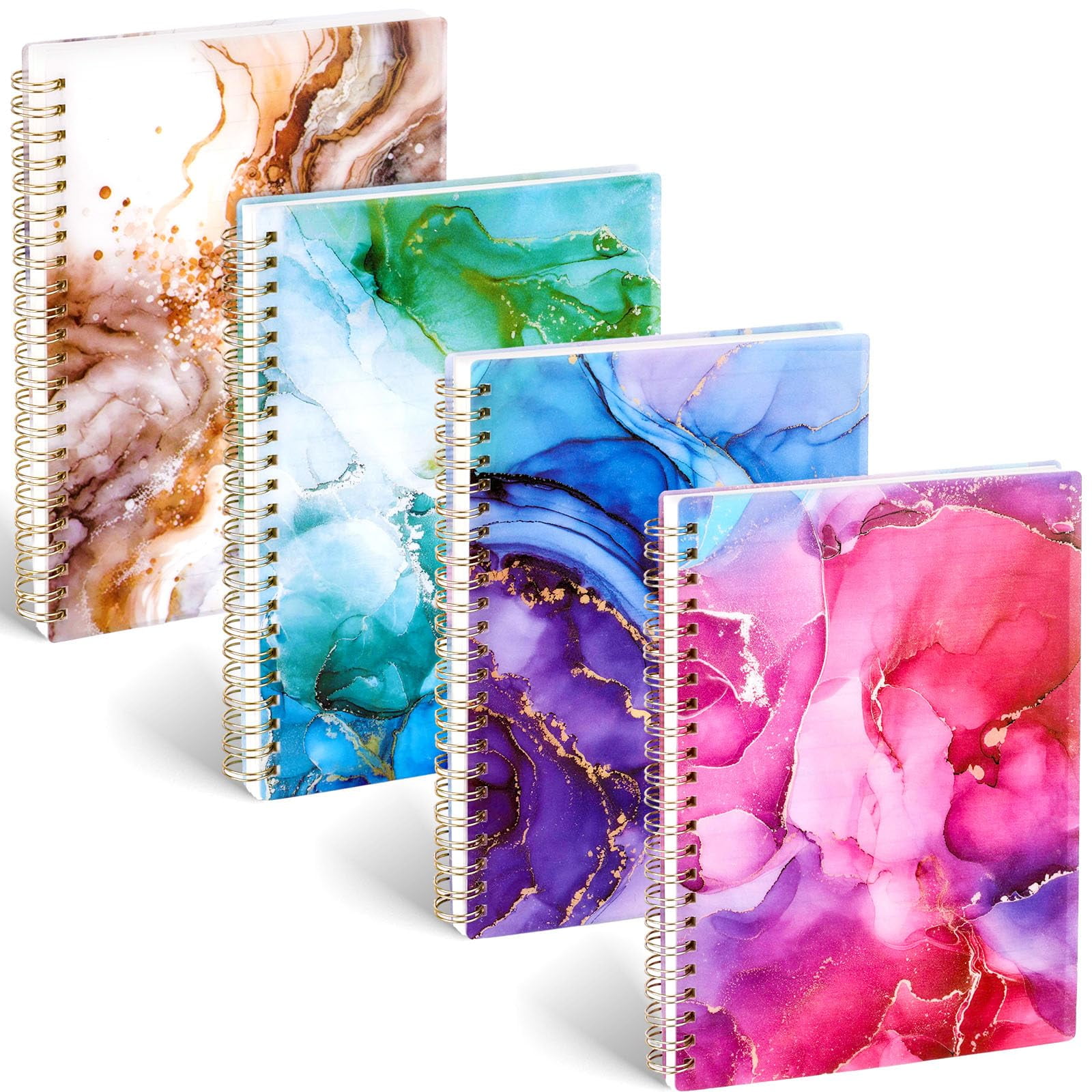 HIBOX 4 Pack A5 Spiral Notebooks for Women, 6.1 * 8.1 Inches, 80 Sheets ...