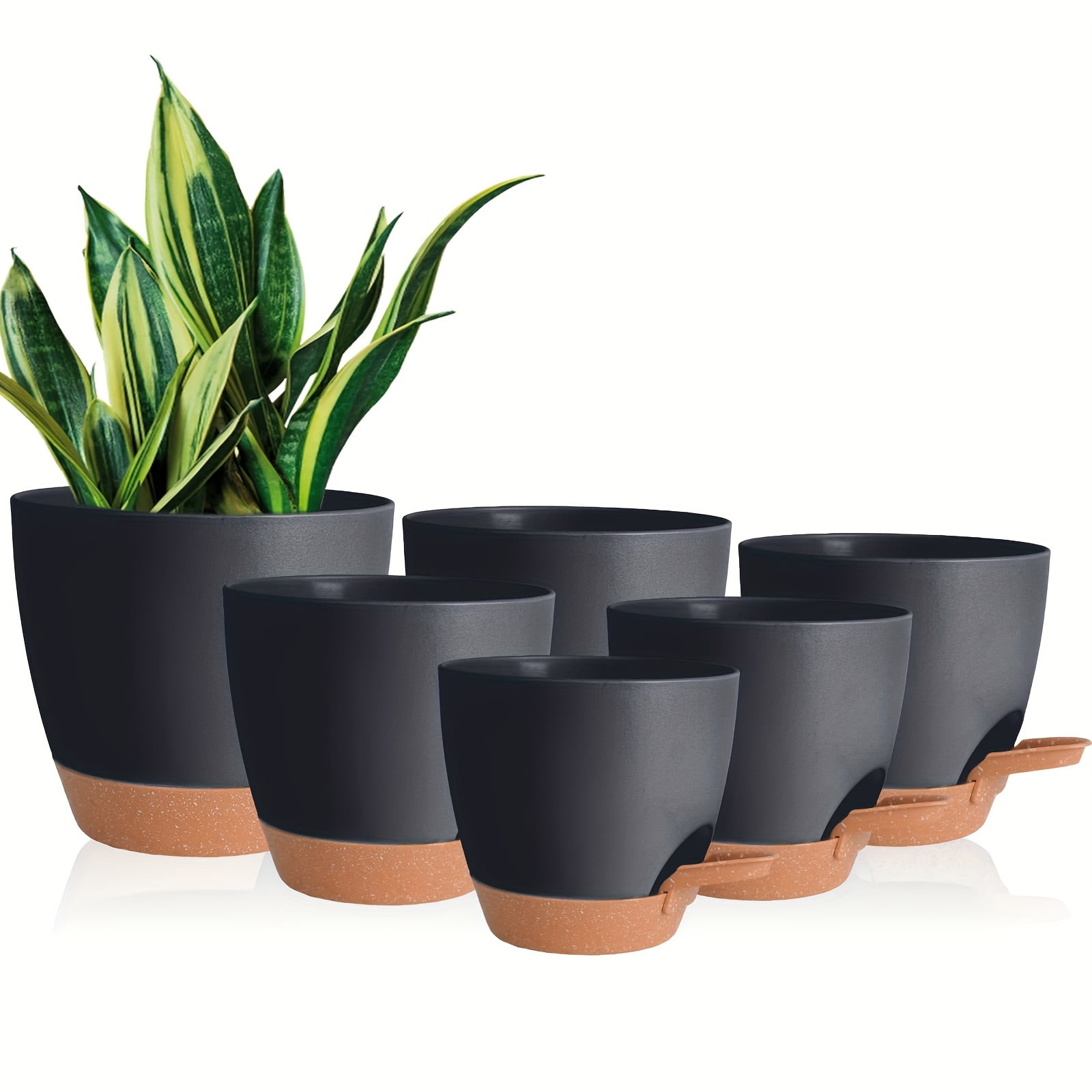 HIC 8/7/6.5/6/5.5/5 Inch Self Watering Planters For Indoor Outdoor ...