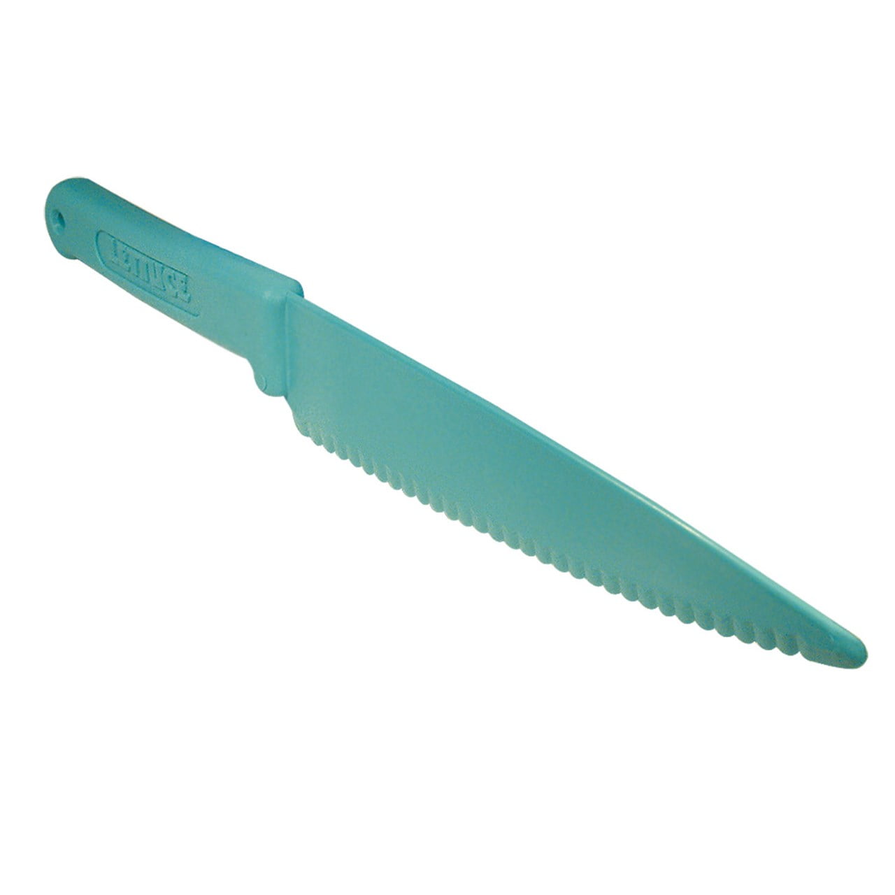 HIC Brands 12-Inch Kitchen Knife, Green Plastic Serrated Edge for Food ...