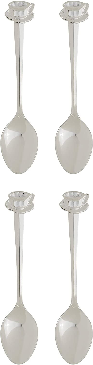 HIC Demi Spoon Set, Cup and Saucer Design, Silver Plated Stainless ...