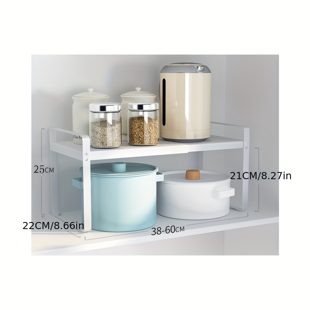 HIC Expandable Metal Kitchen Storage Rack - Adjustable Cabinet Divider ...