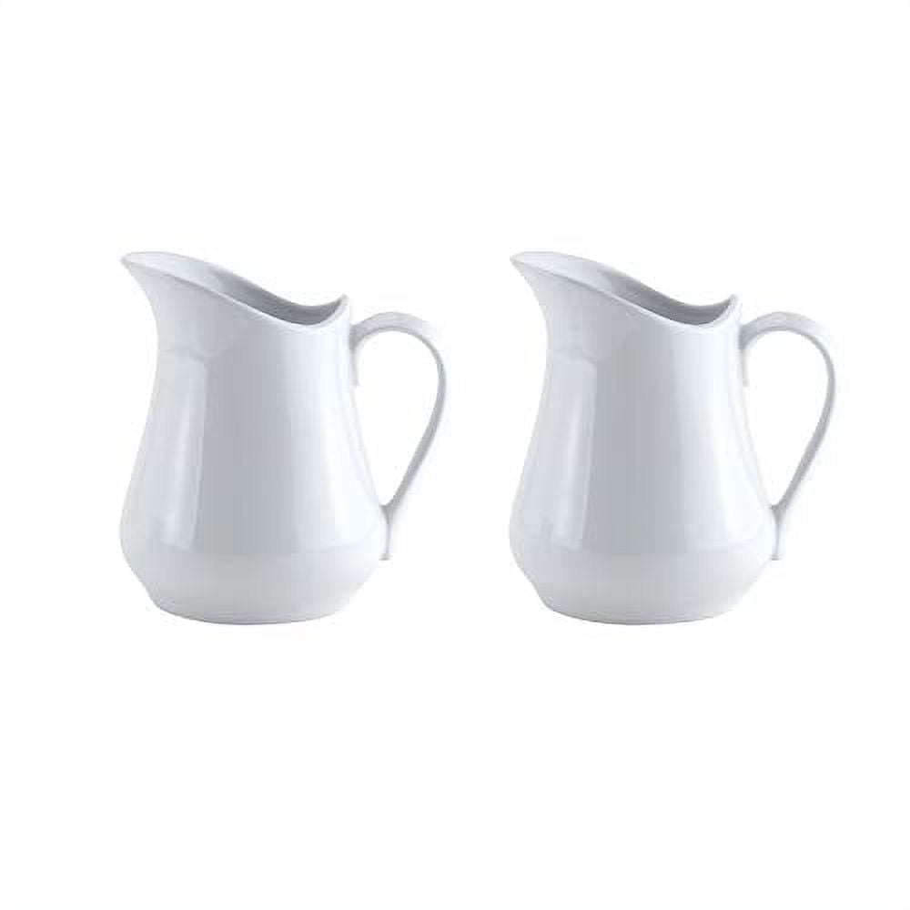 HIC Kitchen Creamer Pitcher with Handle, Fine Porcelain, 4-Ounce, Set ...
