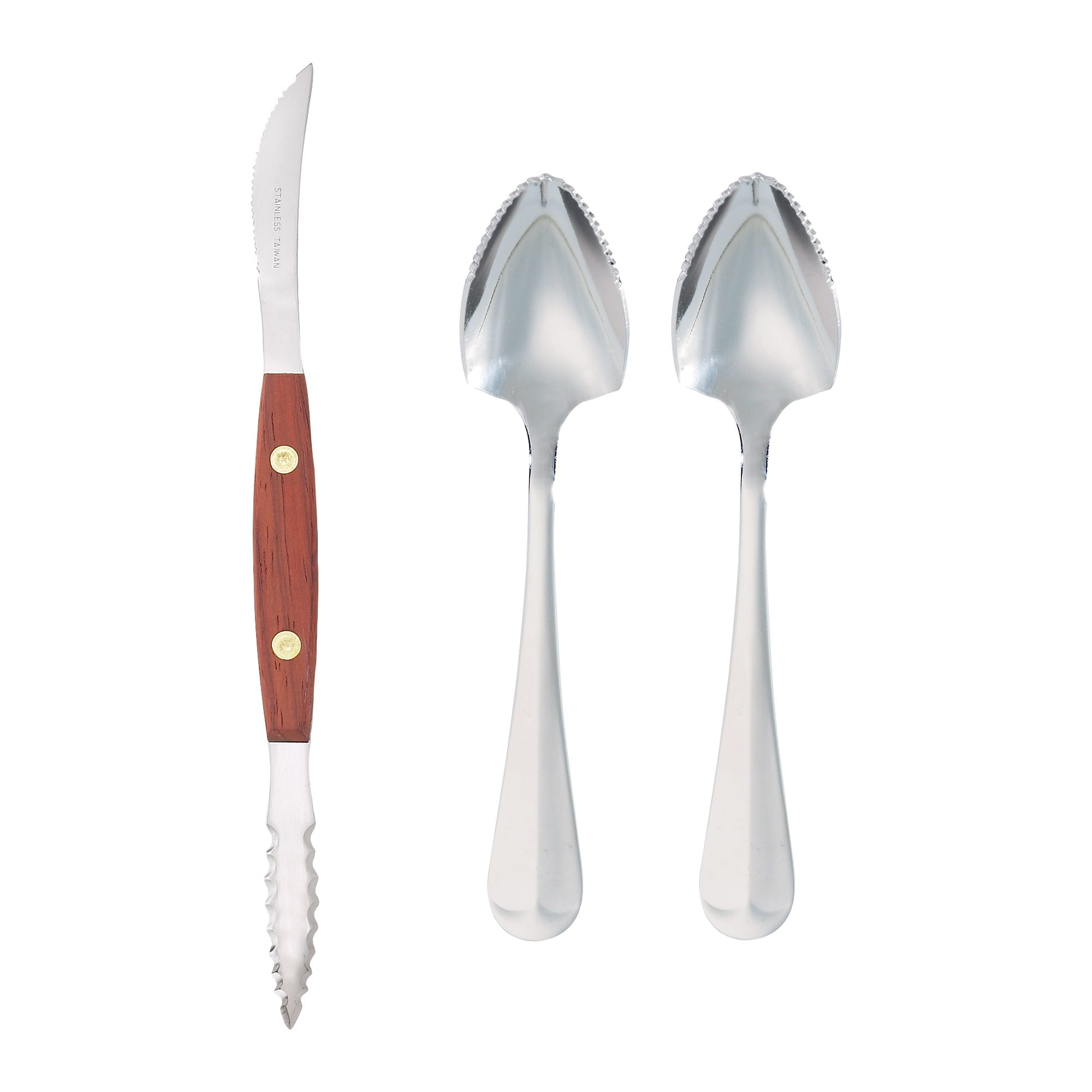 HIC Kitchen Grapefruit Spoon and Squirt Free Twin-Blade Grapefruit ...