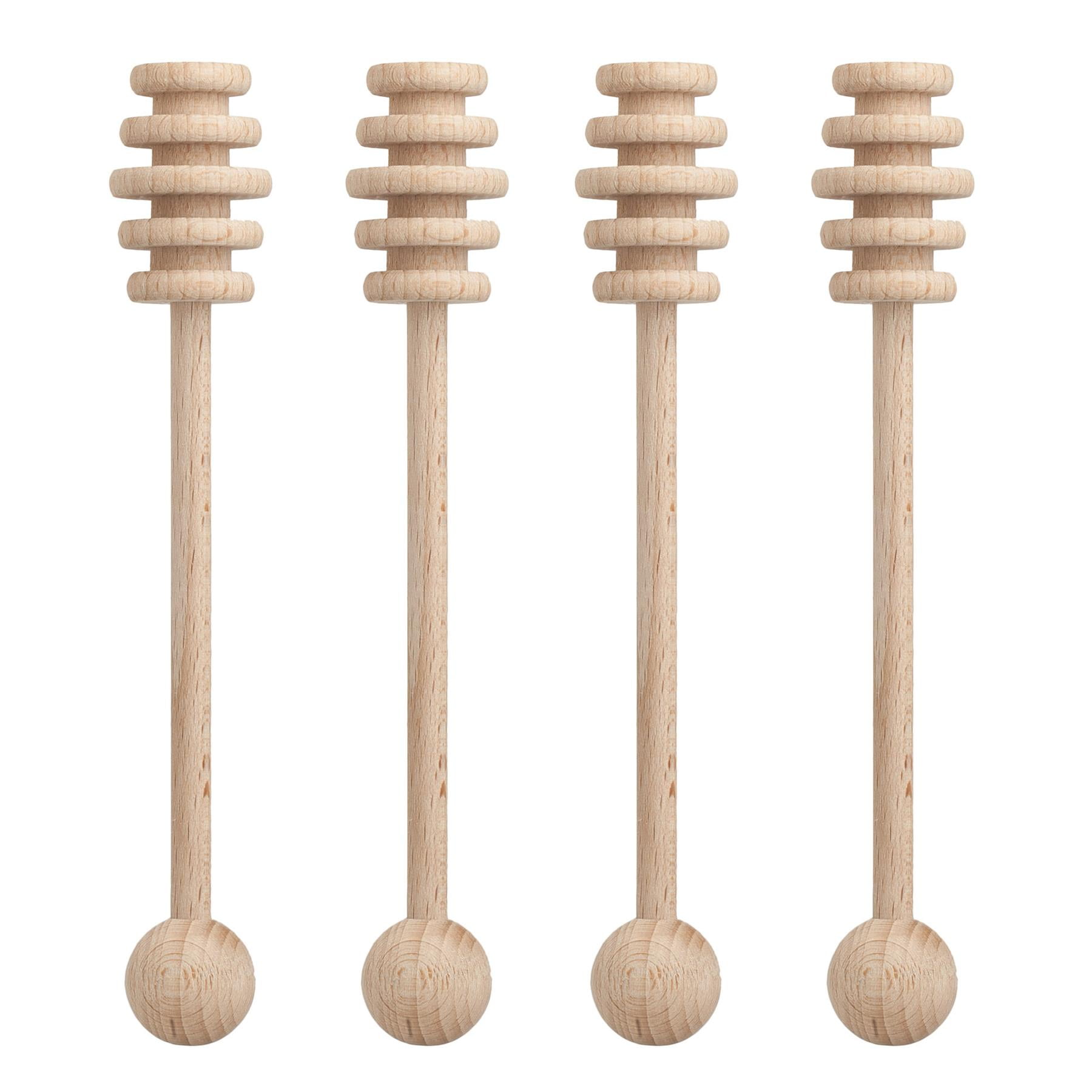 HIC Kitchen Honey Syrup Dipper Server Stick, Beechwood, FSC-Certified ...