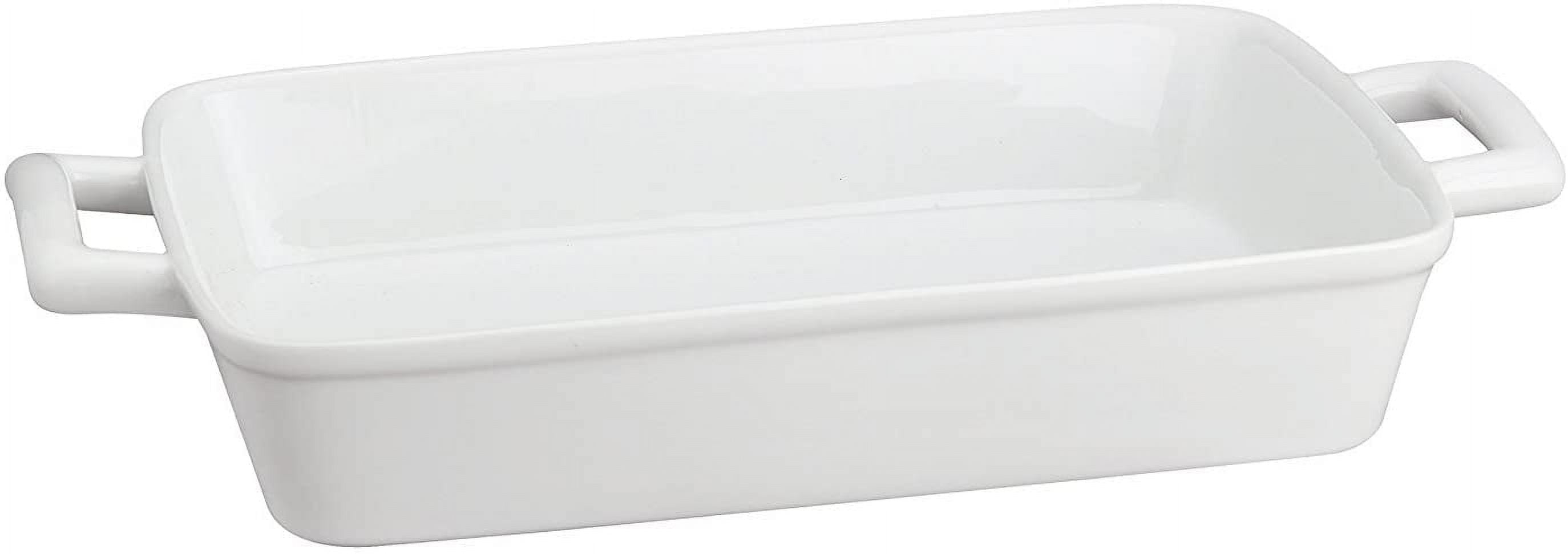 HIC Kitchen Rectangular Lasagna Pan with Handles, Fine White Porcelain ...