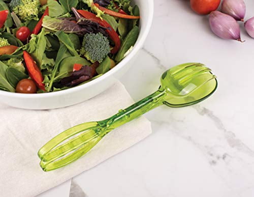HIC Kitchen Salad Tongs, Hinged Design, Detachable Fork and Spoon, Set ...