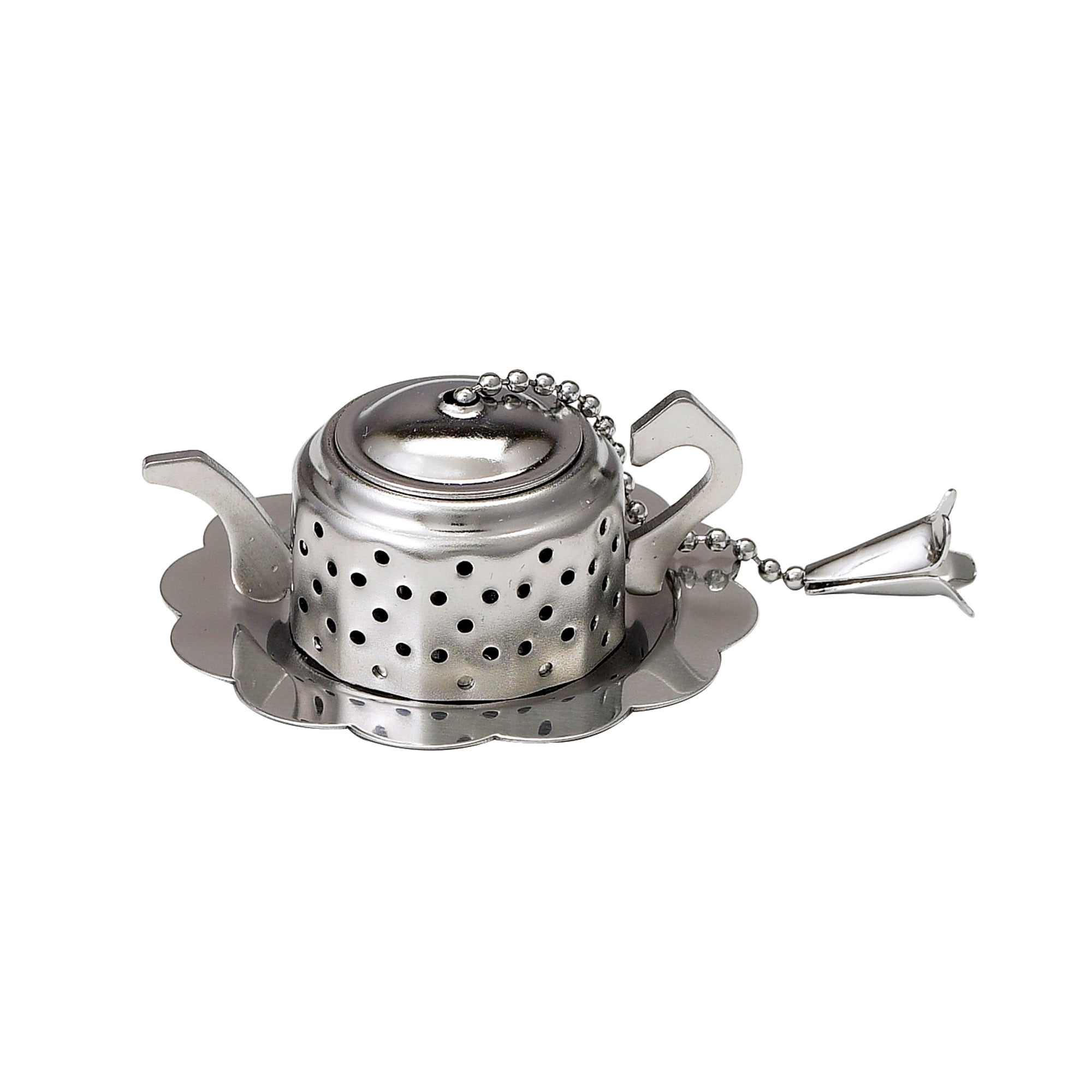 HIC Kitchen Tea Infuser, Teapot Shape with Drip Tray, 18/8 Stainless ...