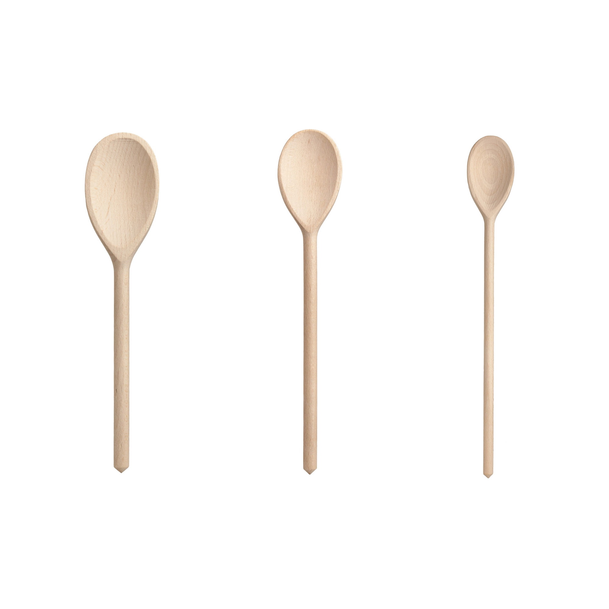 HIC Kitchen Wooden Spoons, FSC-Certified, Set of 3, Includes 1 Each 10 ...