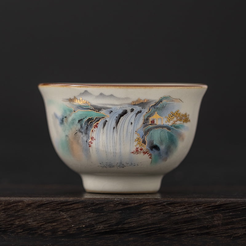 HIC Ruyao Ceramic Tea Cup Set Master Guest And Cultivable Split Tea ...
