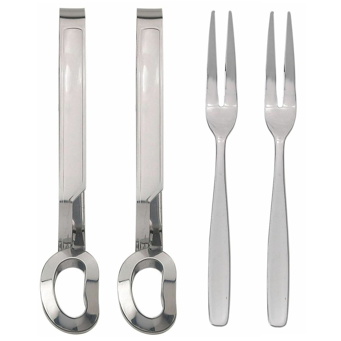 HIC Stainless Steel Cocktail Appetizer Escargot Snail Tongs and Fork ...