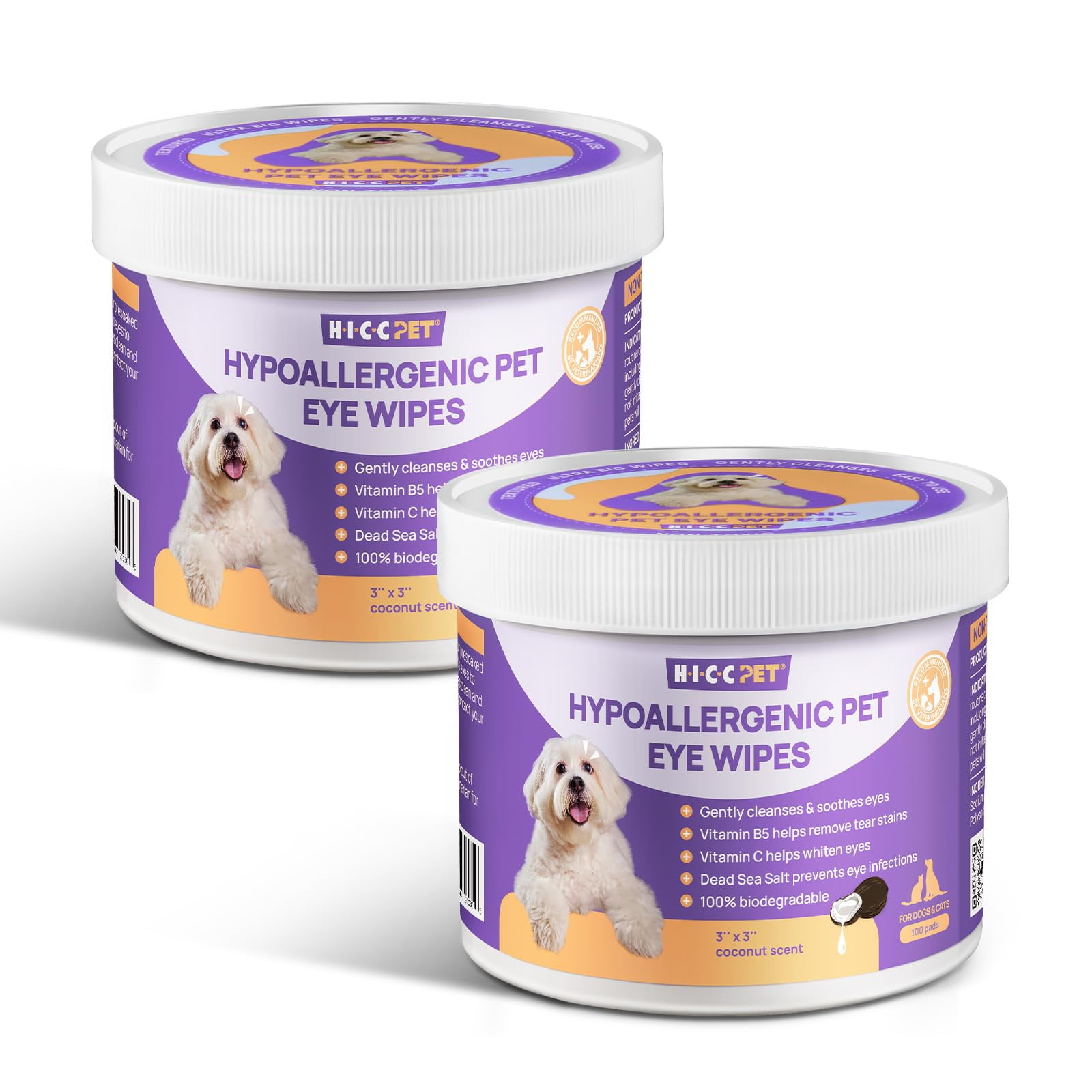 HICC PET Eyes Wipes for Dogs & Cats - Gently Remove Tear Stain, Debris ...