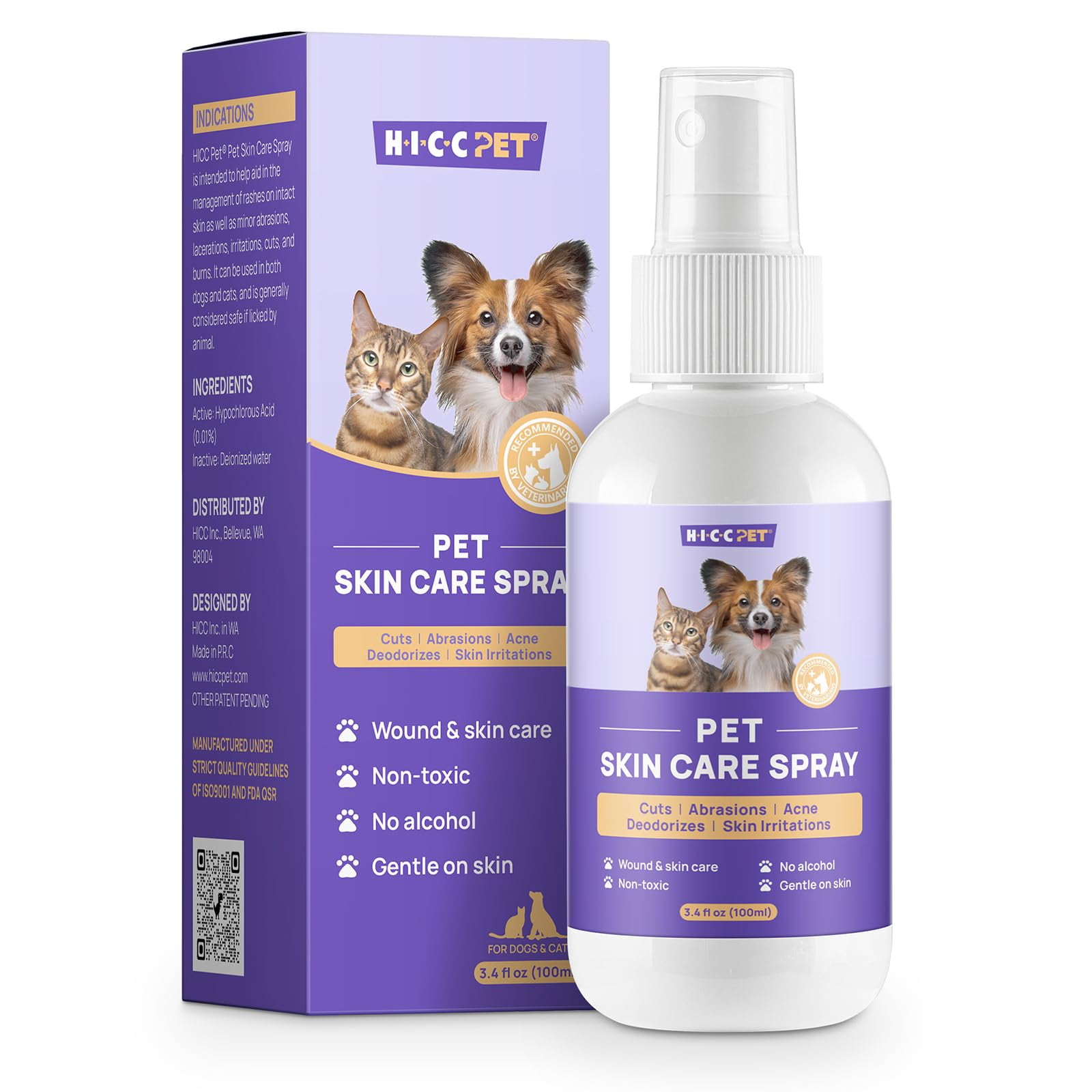 HICC PET Hot Spot DMF15 Itch Relief Spray for Dogs, Cats - Pet ...