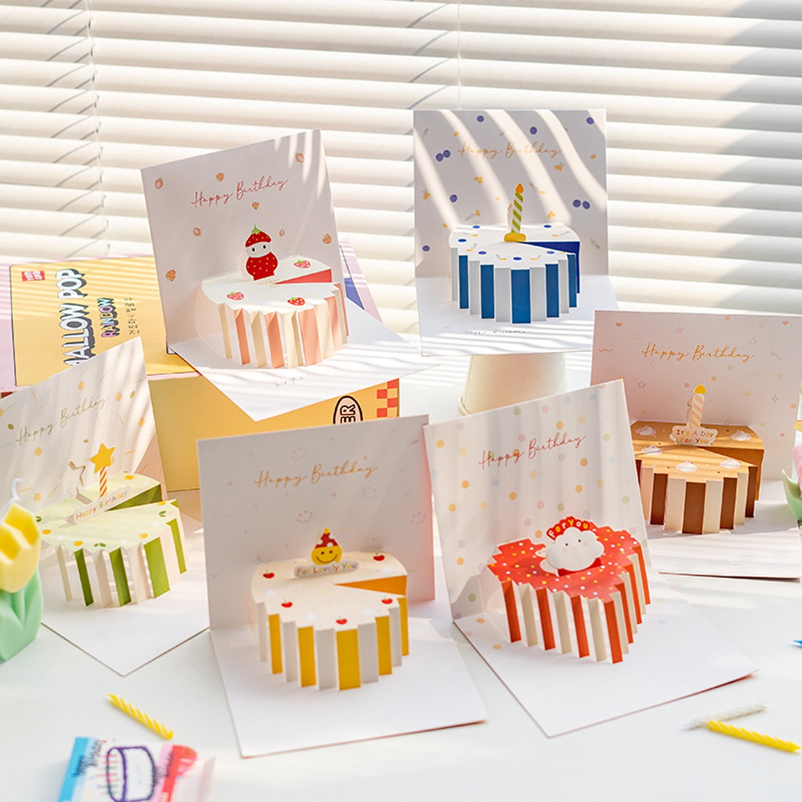 HICESS 1 Set Greeting Card Foldable Vivid Color Smoothly Writing ...