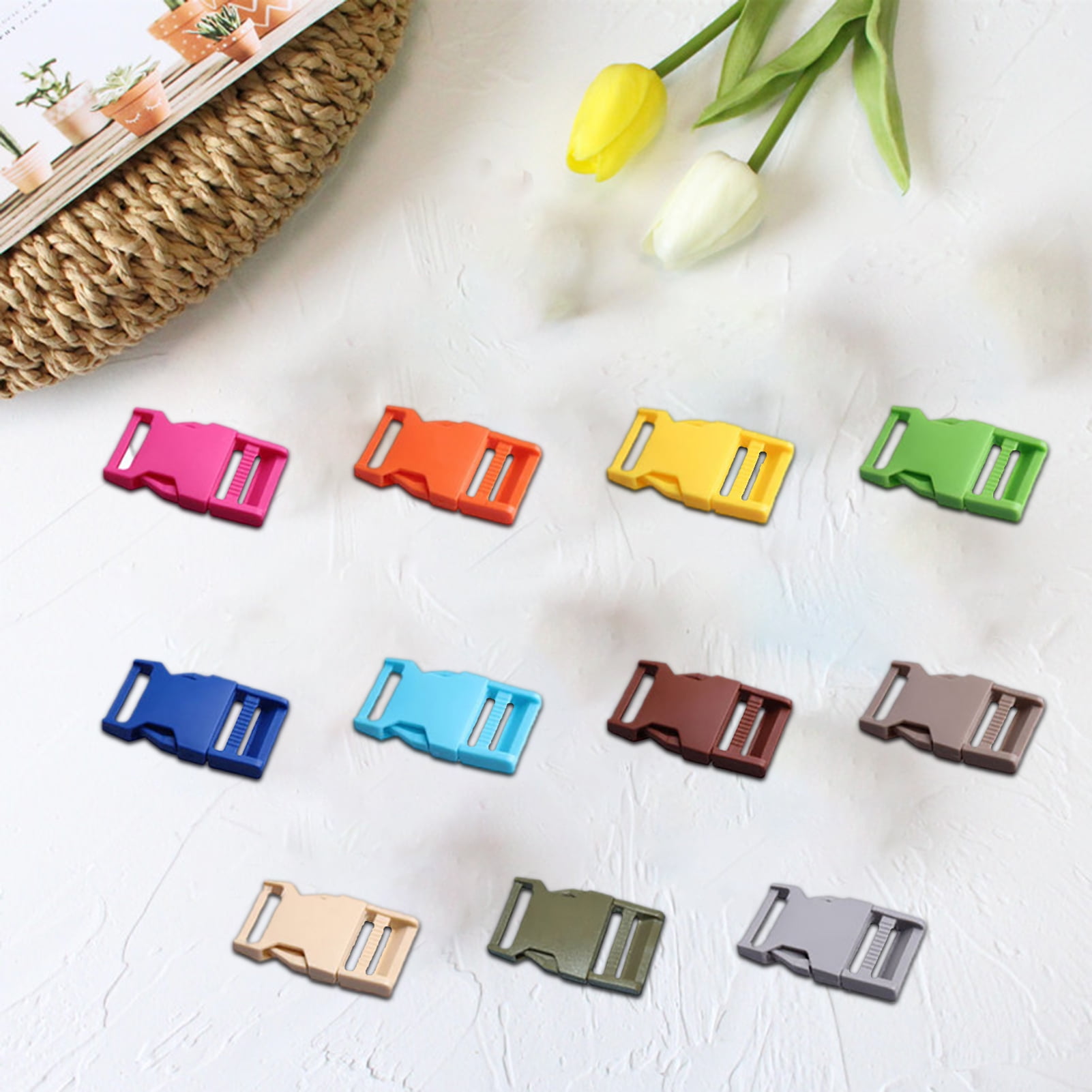 HICESS 10Pcs Clips Buckles Simple Thicker Convenient Colorful Plastic ...