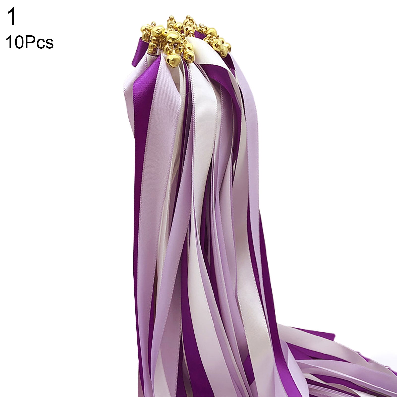 HICESS 10Pcs Handheld Ribbon with Wooden Stick Bell Wedding Party Props ...