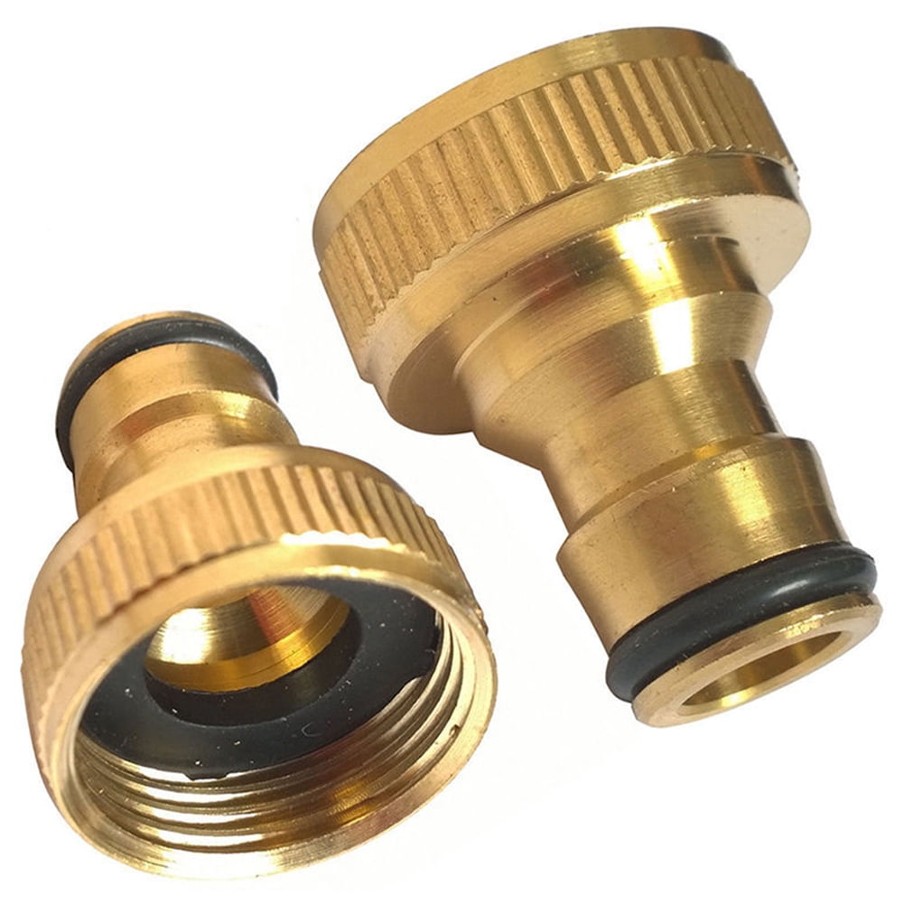 HICESS 3/4 Inch Threaded Brass Tap Adaptor Garden Water Hose Quick Pipe ...