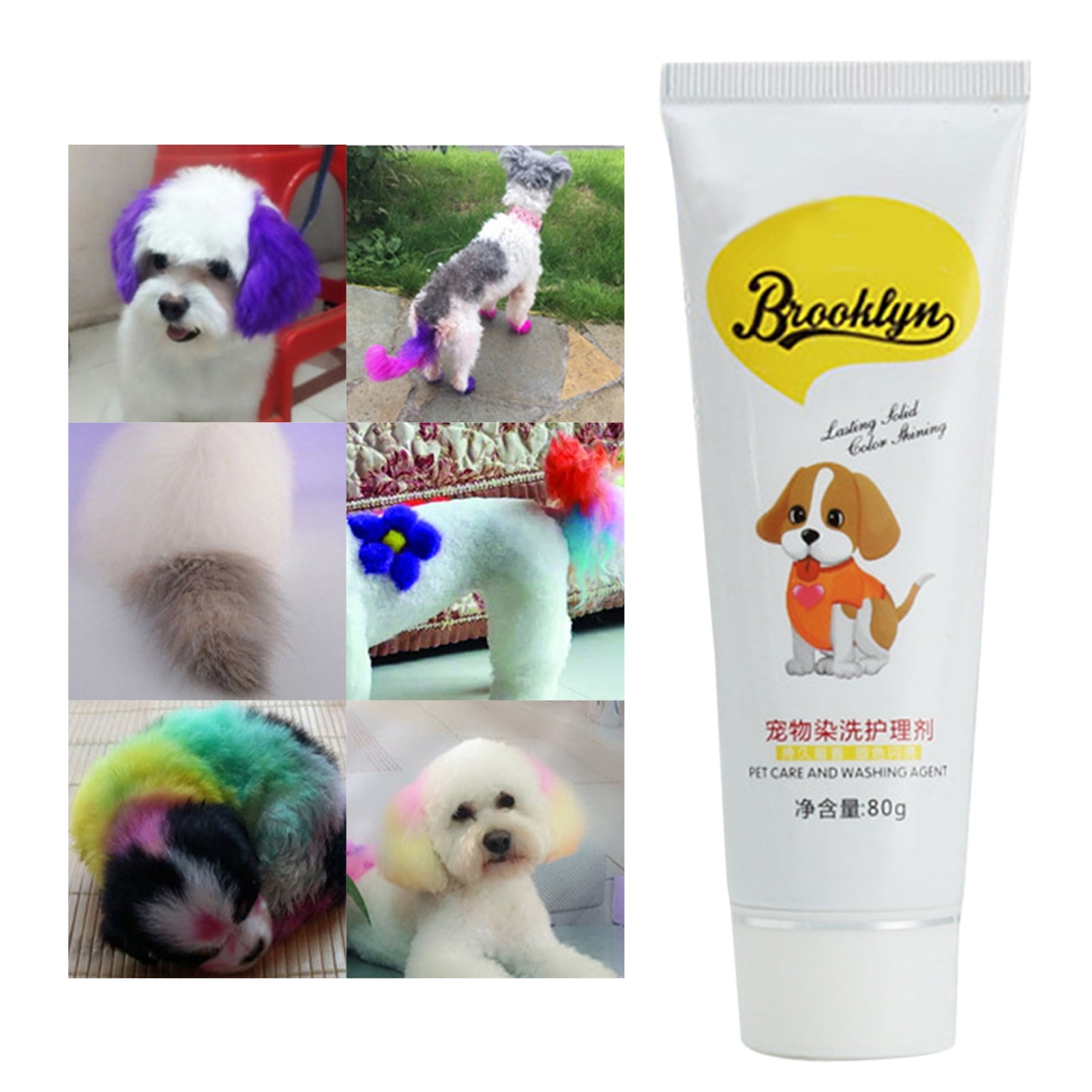 HICESS 80g Semi Permanent Pet Dye Cream High Pigmented Colorful Dog ...