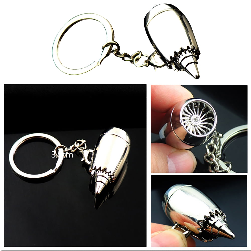 HICESS Airplane Engine Shape Hanging Pendant Car Keychain Key Ring ...