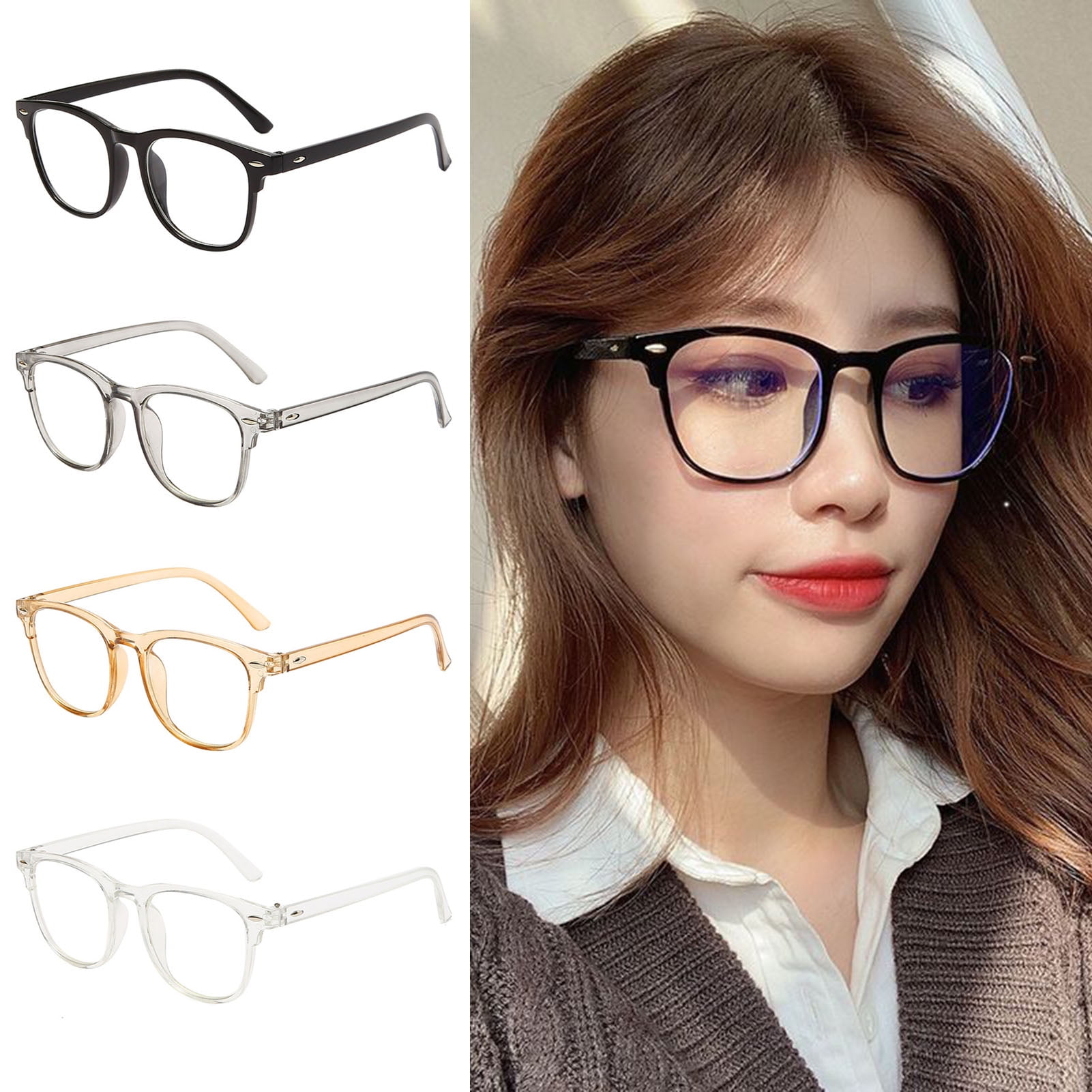 HICESS Blue Light Blocking Glasses Unisex Clear View Strong Hinge ...