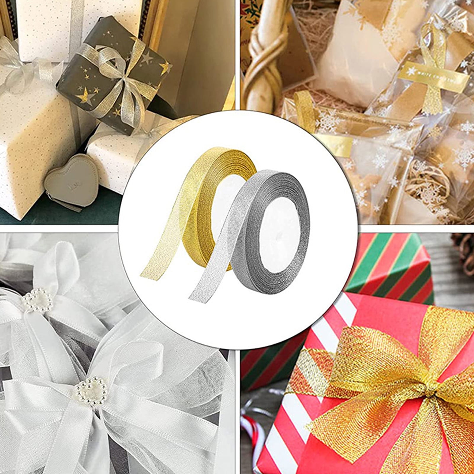 HICESS Christmas Ribbon Shiny Vibrant Color Wear Resistant Cut Freely ...