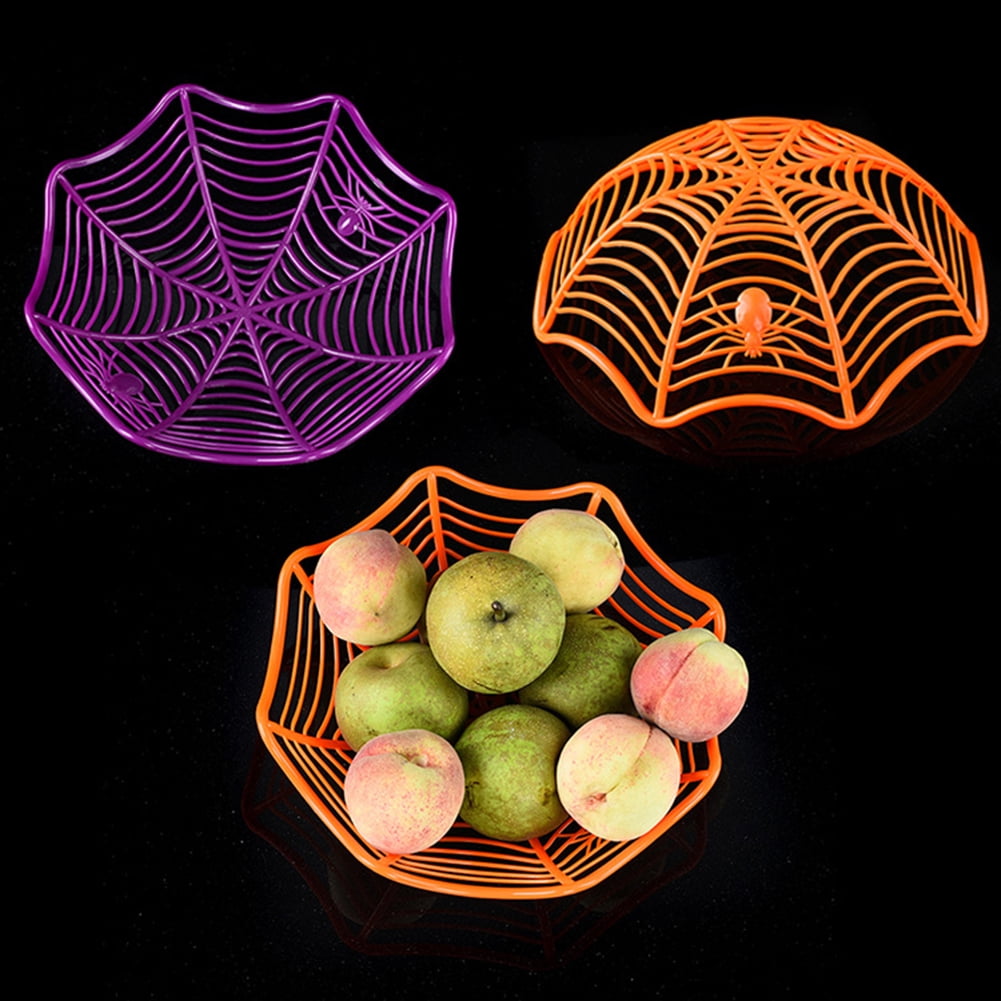HICESS Creative Spider Web Biscuit Fruits Candy Plate Basket Bowl ...