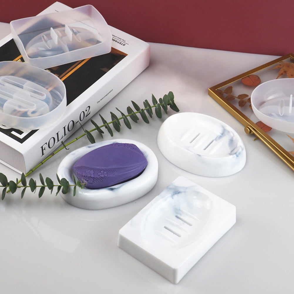 HICESS DIY Epoxy Silicone Mirror Soap Box Making Mould Leaking Drain Tool Tray Mold - Walmart.com