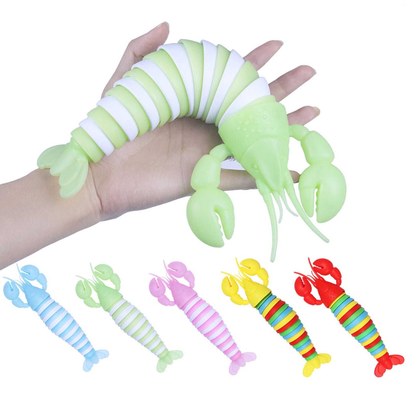 HICESS Fidget Lobster Toy Colorful Cute 3D Articulated Stim Toy Wrist ...