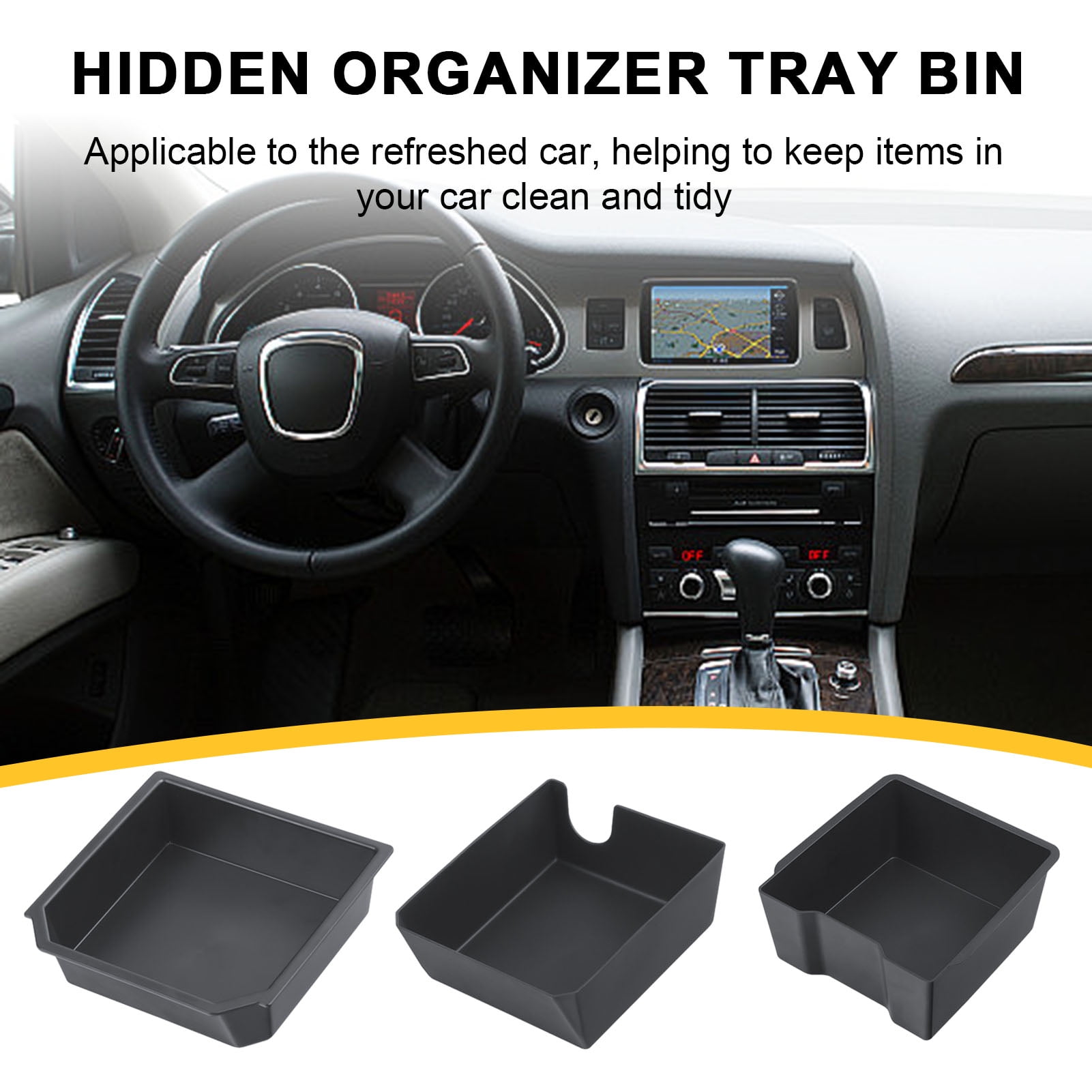 HICESS Hidden Tray Front Seat Car Organizer Under-seat Storage Box ...