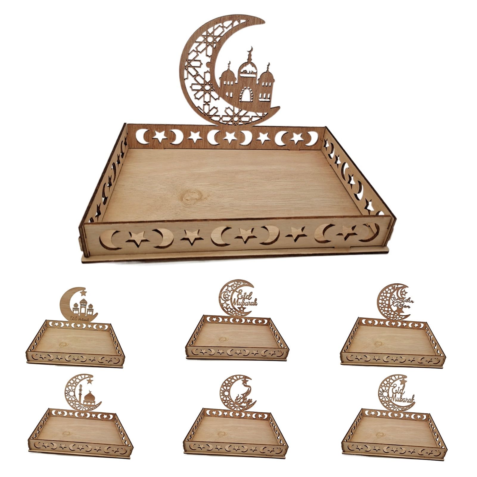 HICESS Jewelry Dish Unpainted Moon Design Wood Table Centerpieces ...