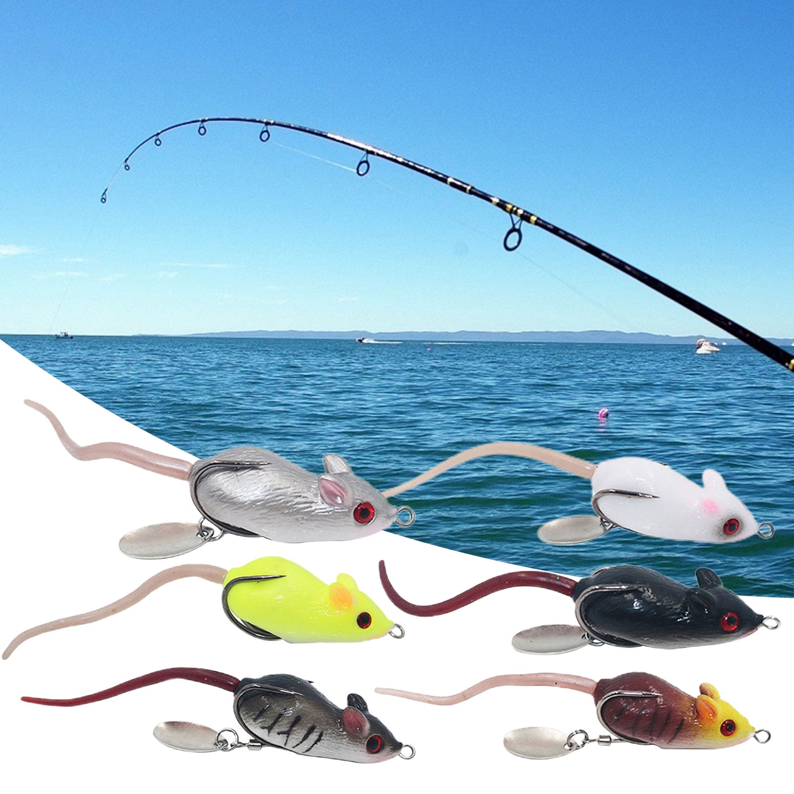 HICESS Lure Realistic Vivid Rubber Freshwater Saltwater Bait for ...