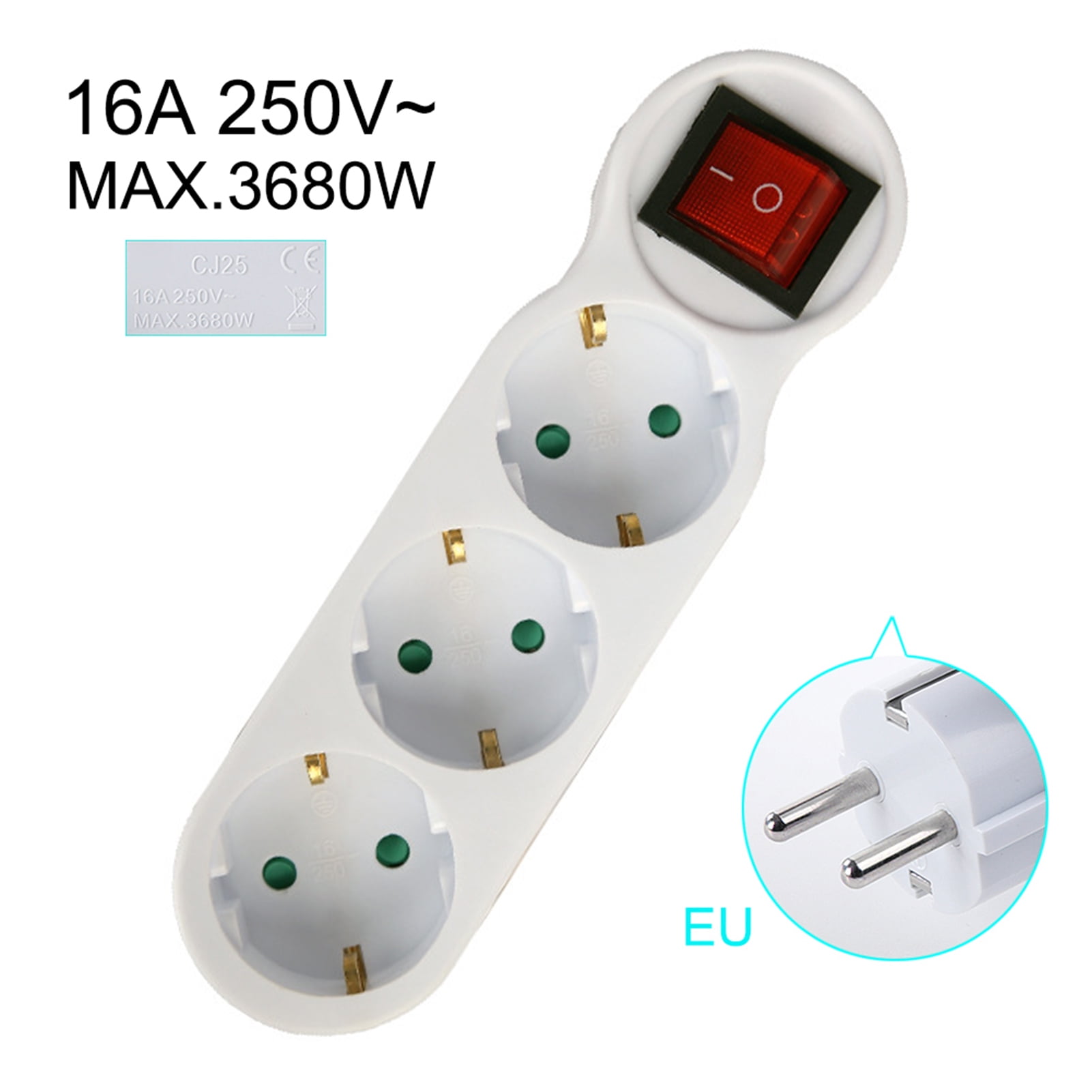 HICESS Receptacle Durable Porous Design ABS Solid Color Power ...