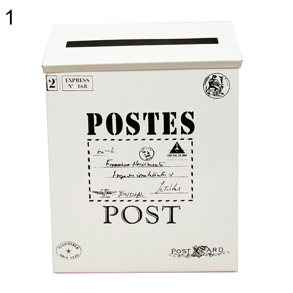 HICESS Retro Metal Wall Mounted Mailbox Bucket Newspaper Letter Box ...