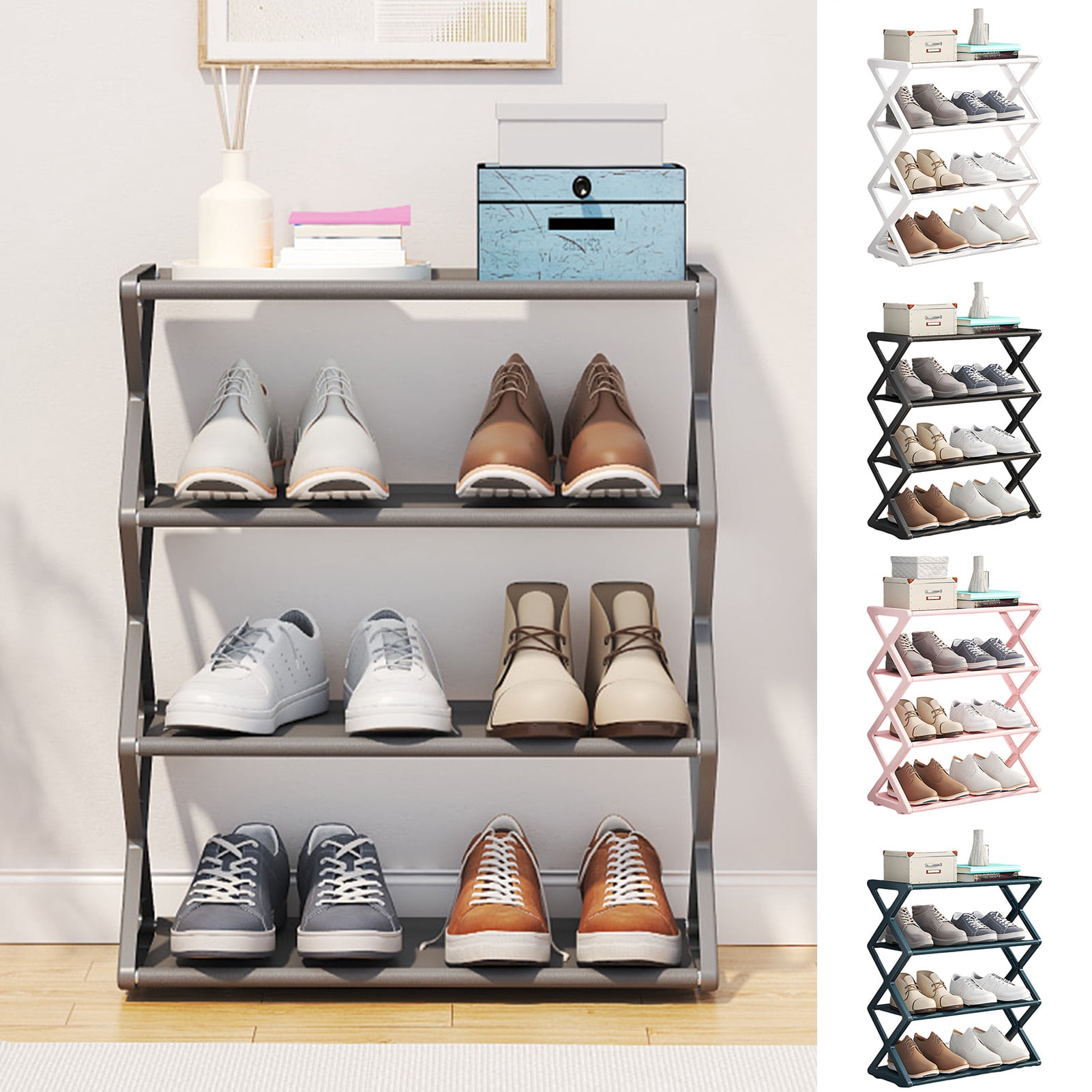 HICESS Shoe Storage Rack Detachable 4 Tiers Large Capacity Stable ...