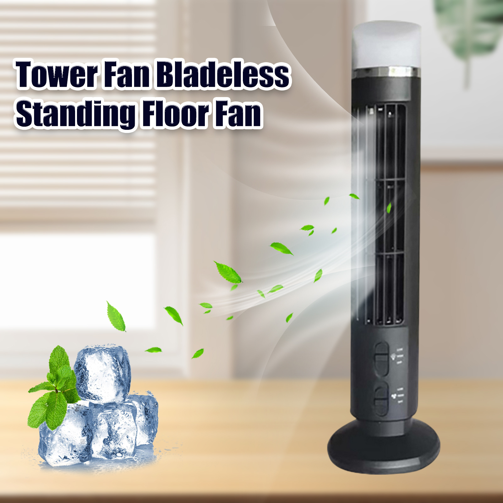 HICESS Tower Fan Bladeless Standing Floor Fan Wide-Angle Oscillation ...