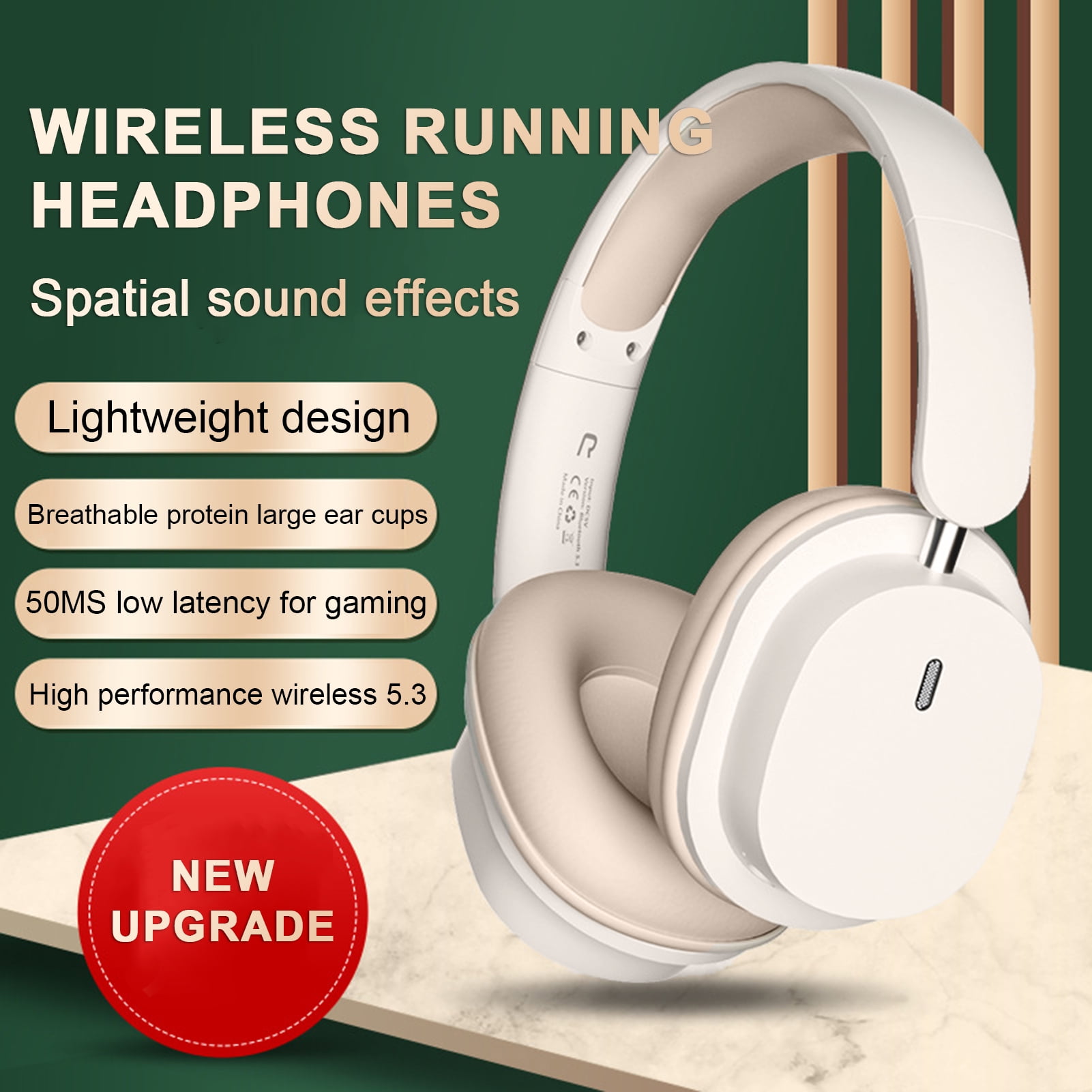 HICESS Wireless Headphones Ergonomic Design Active Noise Reduction HIFI ...
