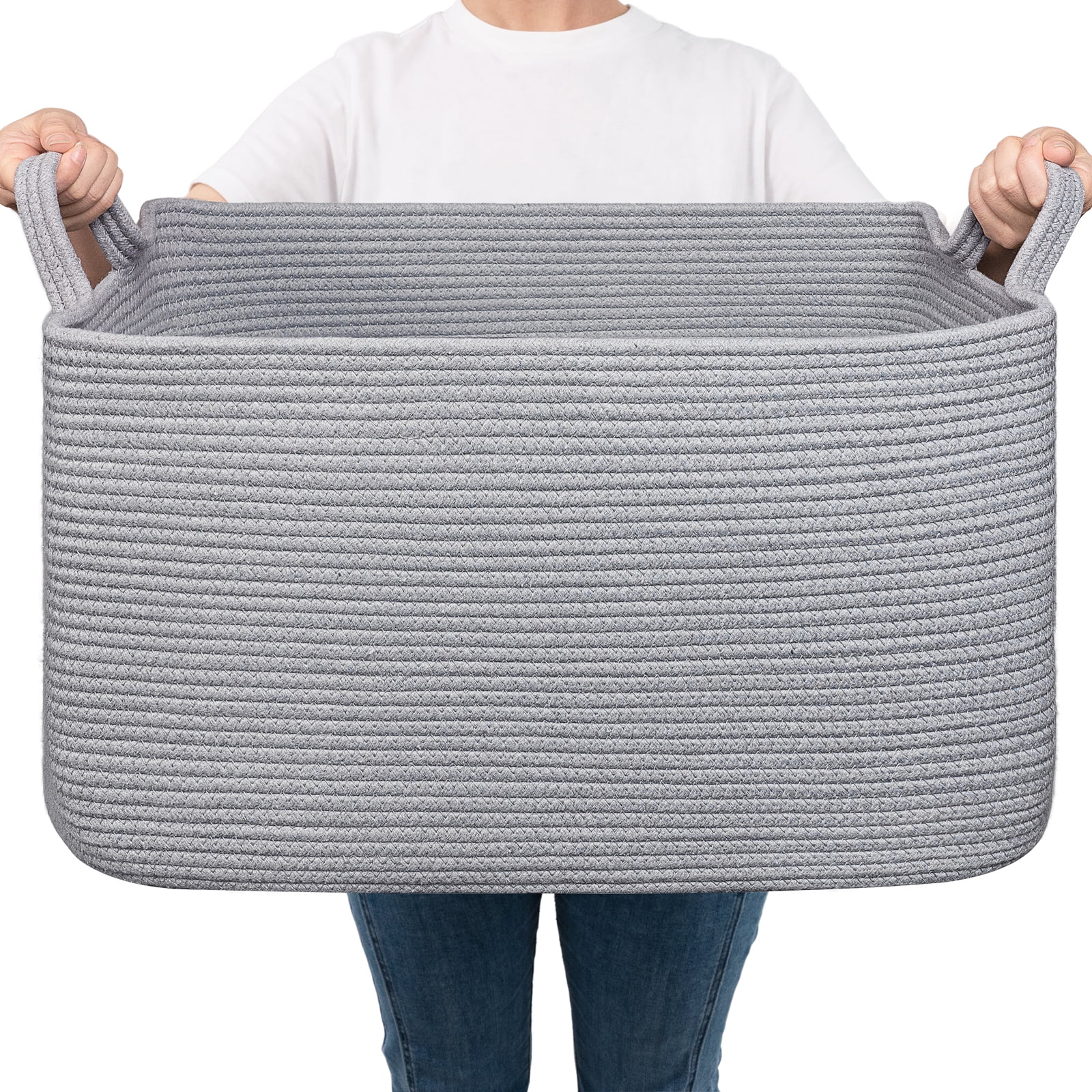 HICHEN Extra Large Black Basket, 22" X 15" X 12" Rectangle Woven ...