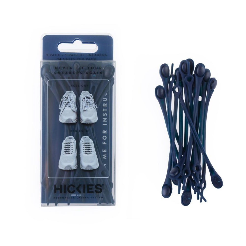 NEW Hickies Navy Blue Elastic No-Tie Shoe Laces - Walmart.com