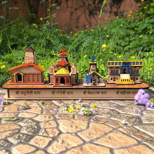 HICKORY Char Dham Wooden Temple Model Set Intricately Crafted 3D ...