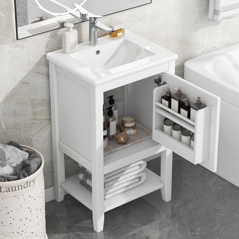 HICOMILA 20" Small Bathroom Vanity with Sink Combo, Freestanding Vanity ...