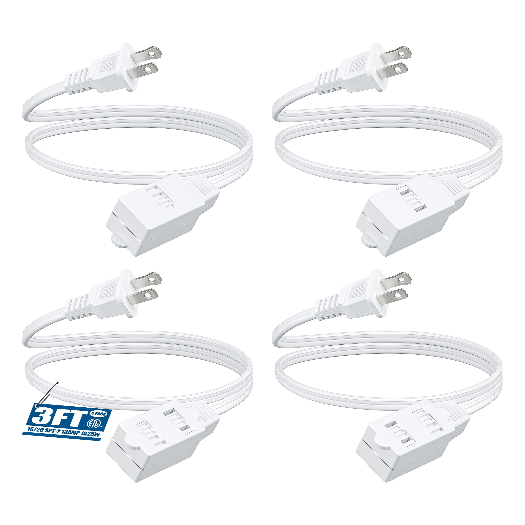 Walmart Black Friday Deals 2025 DEWENWILS 4 Pack 3FT Extension Cords ...