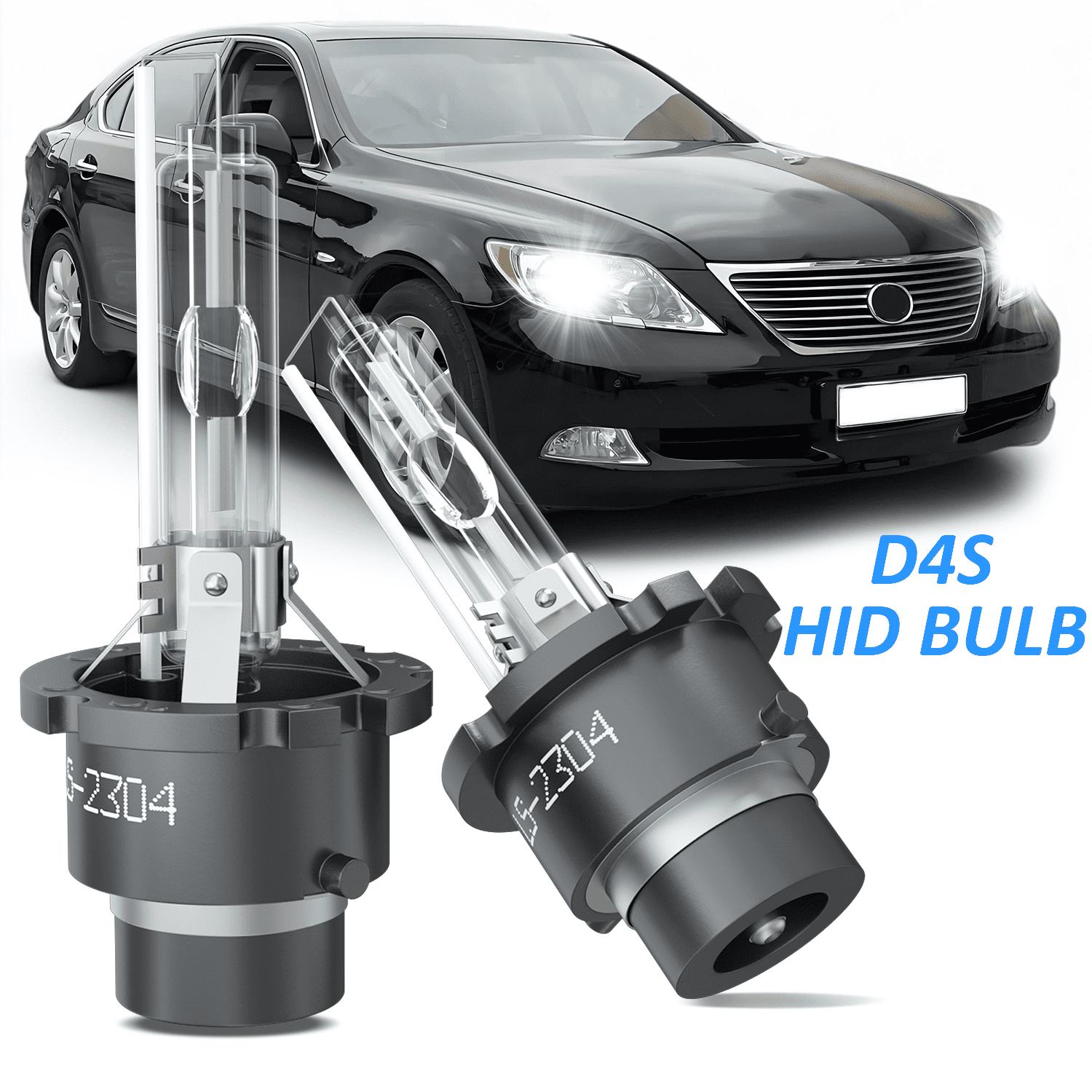 HID D4S Headlight Bulbs,6000K Diamond White, For Lexus LS460 Low Beam (2007-2012) for 12V Car ...